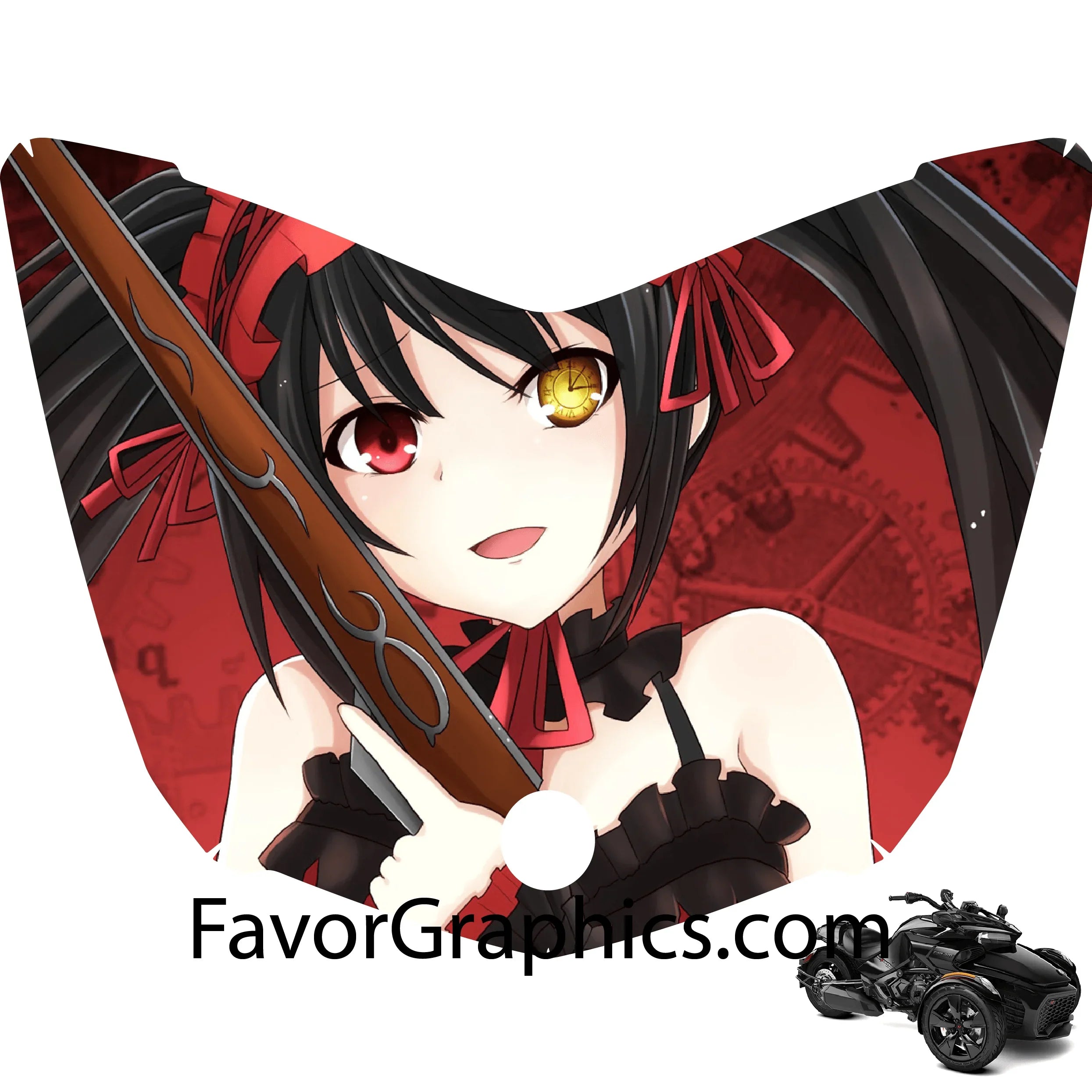 Tokisaki Kurumi Date a Live Vinyl Hood Wrap Decal Sticker Can Am Spyde ...