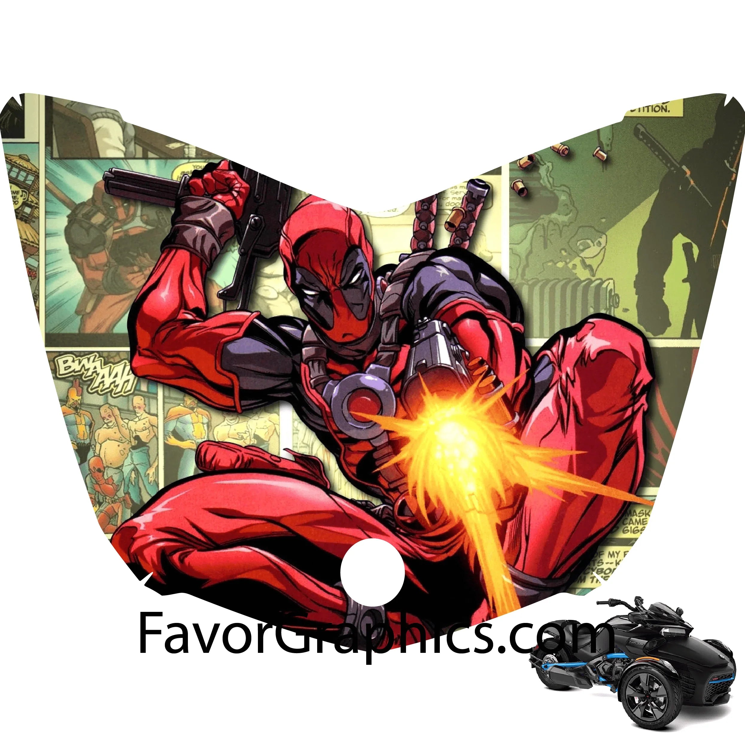 Deadpool Vinyl Hood Wrap Decal Sticker Can Am Spyder F3 – Favor Graphics