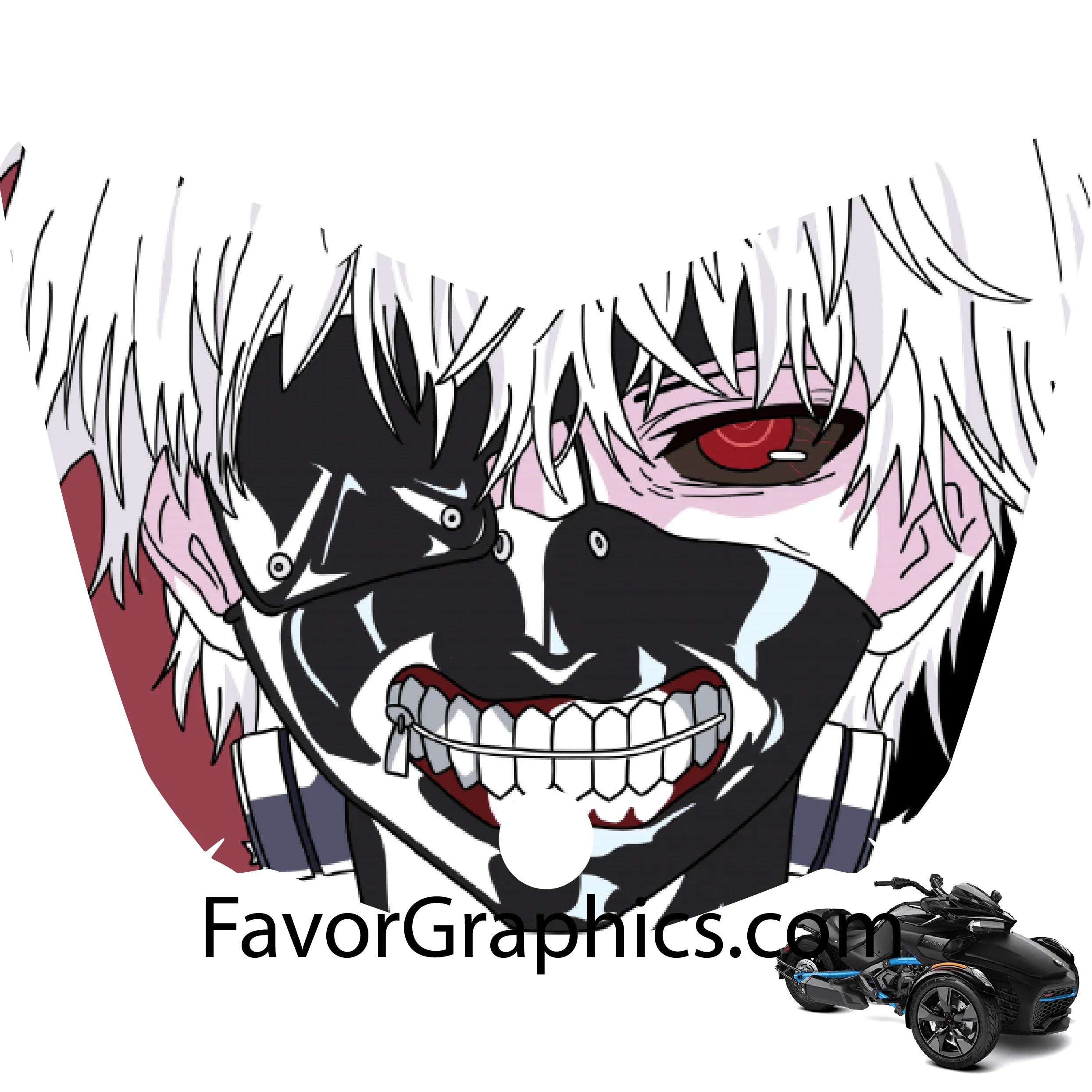 Kaneki Ken Tokyo Ghoul Vinyl Hood Wrap Decal Sticker Can Am Spyder F3 ...