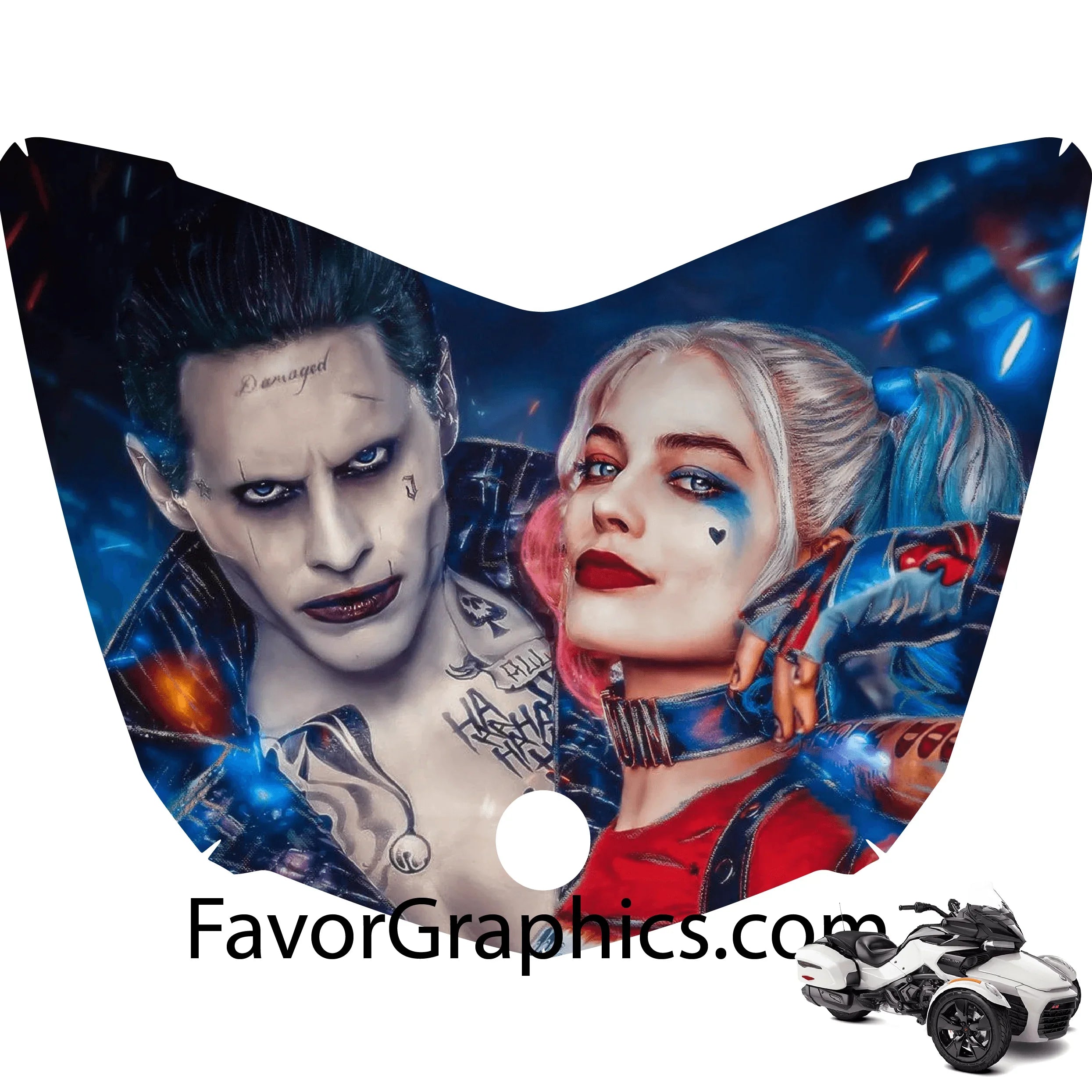 Harley Quinn Joker Vinyl Hood Wrap Decal Sticker Can Am Spyder F3 ...