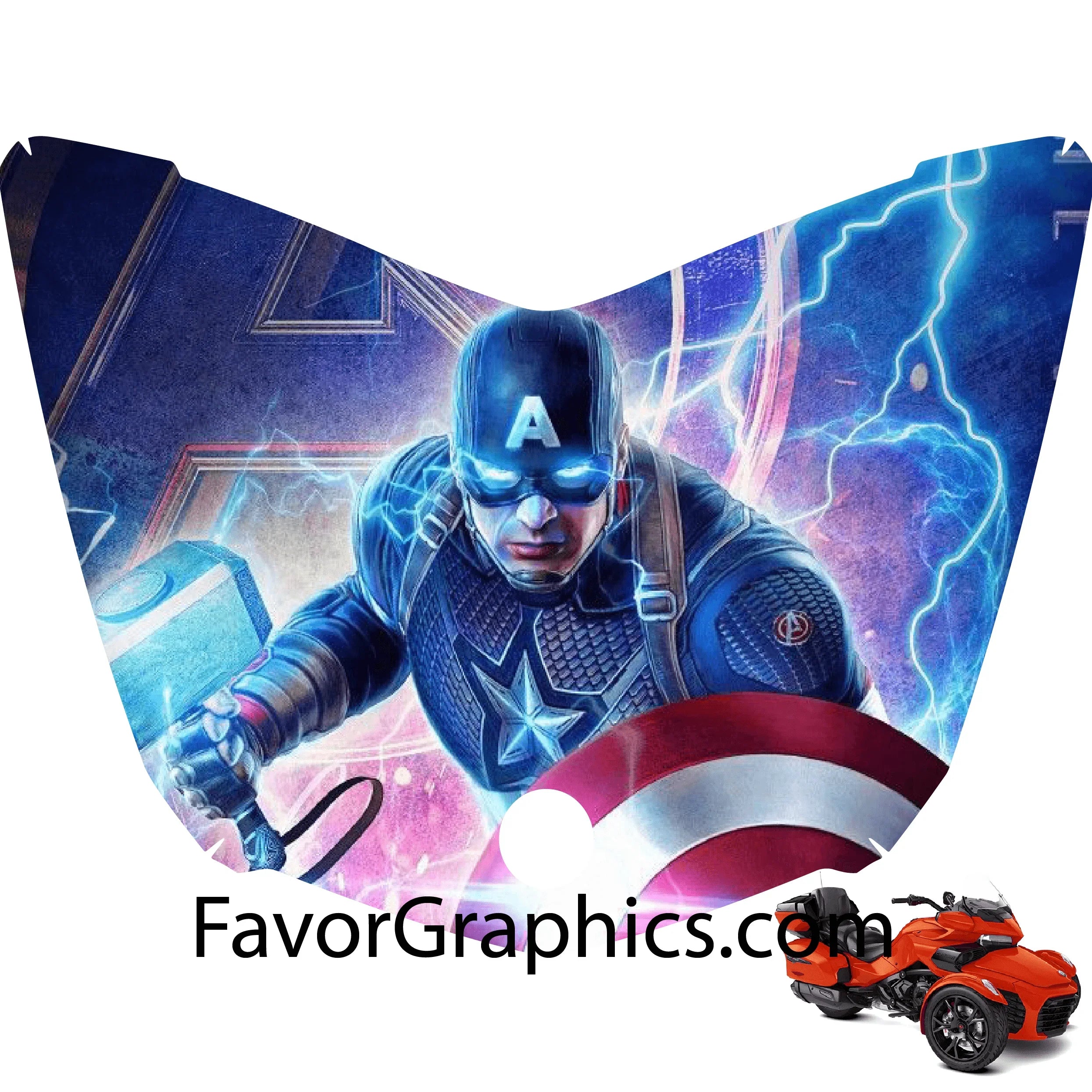 Captain America Vinyl Hood Wrap Decal Sticker Can Am Spyder F3 – Favor ...