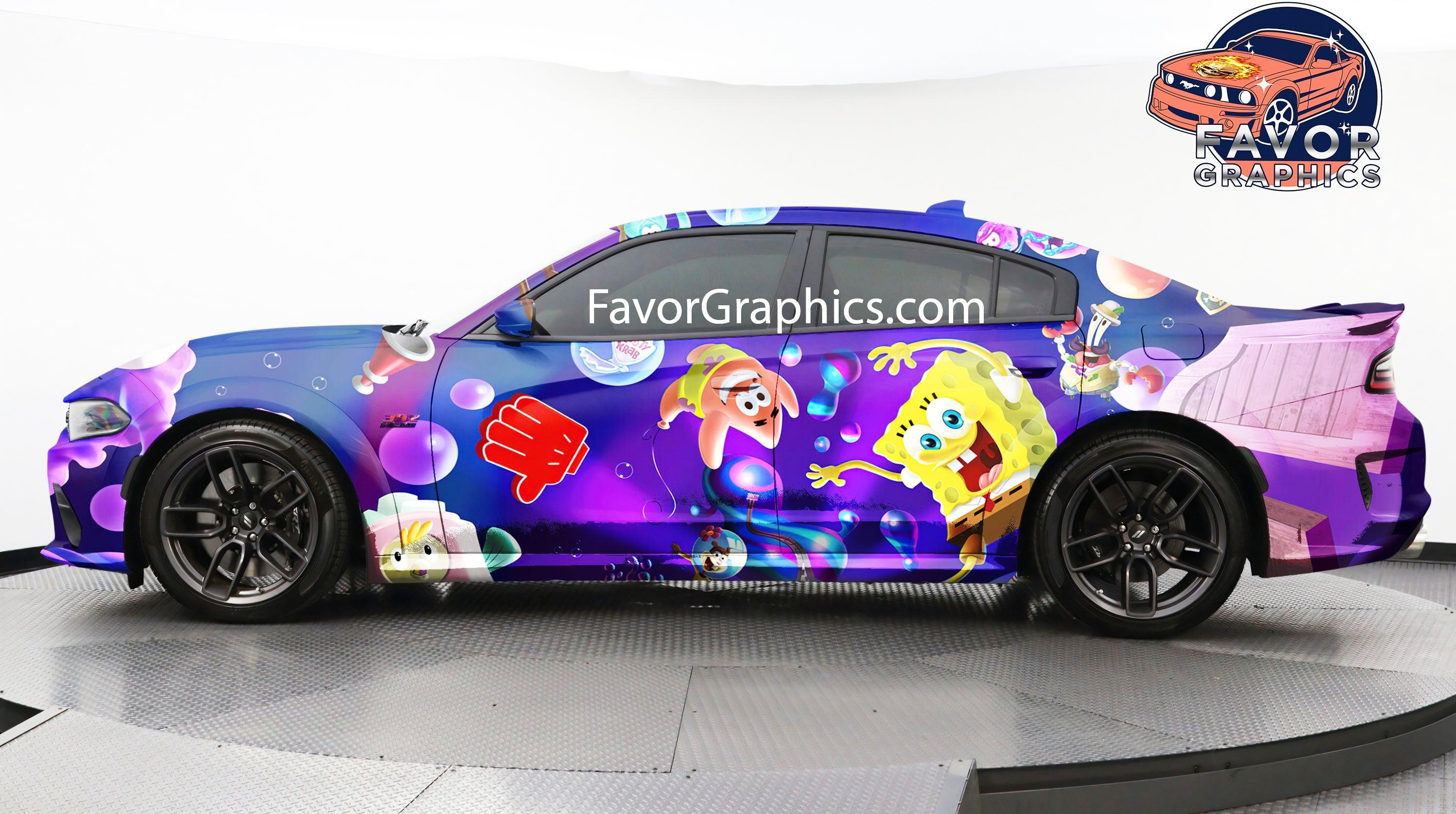 Spongebob Itasha Full Car Vinyl Wrap Decal Sticker – Favor Graphics