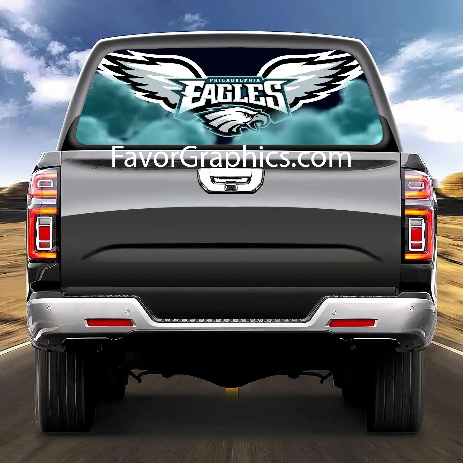 Philadelphia Eagles Rear Window Perforated Graphic Vinyl Decal Car Tru ...