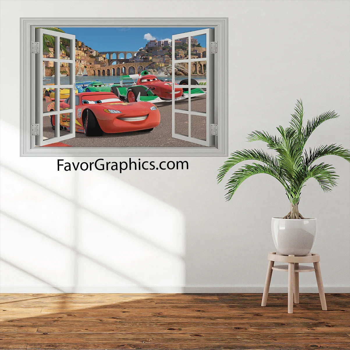 Car Race Cartoon Vinyl Wall Art Decal Sticker Poster Print Mural ...