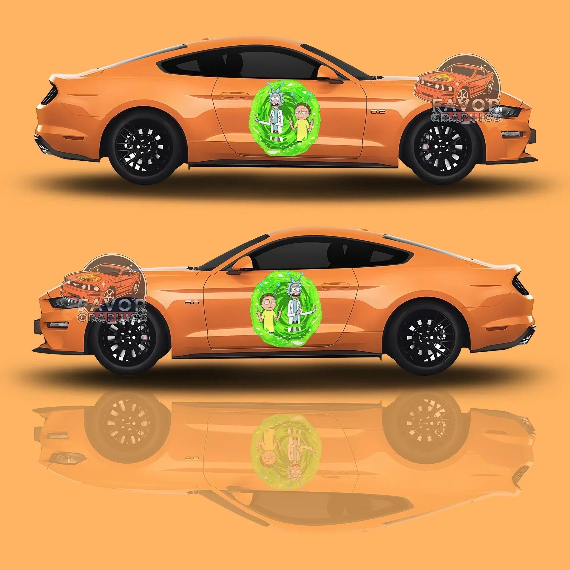 Rick and Morty Itasha Car Side Door Decal Vinyl Sticker – Favor Graphics
