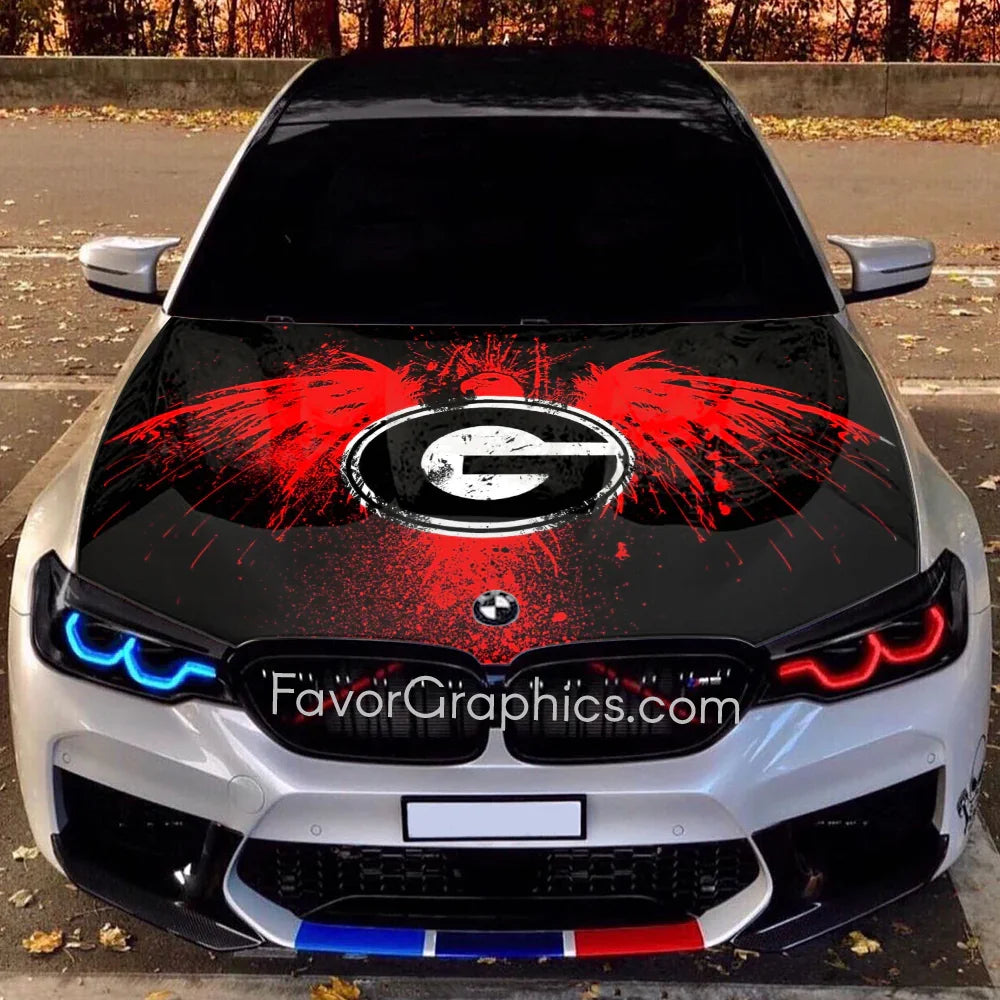 Georgia Bulldogs Itasha Car Vinyl Hood Wrap Decal Sticker – Favor Graphics