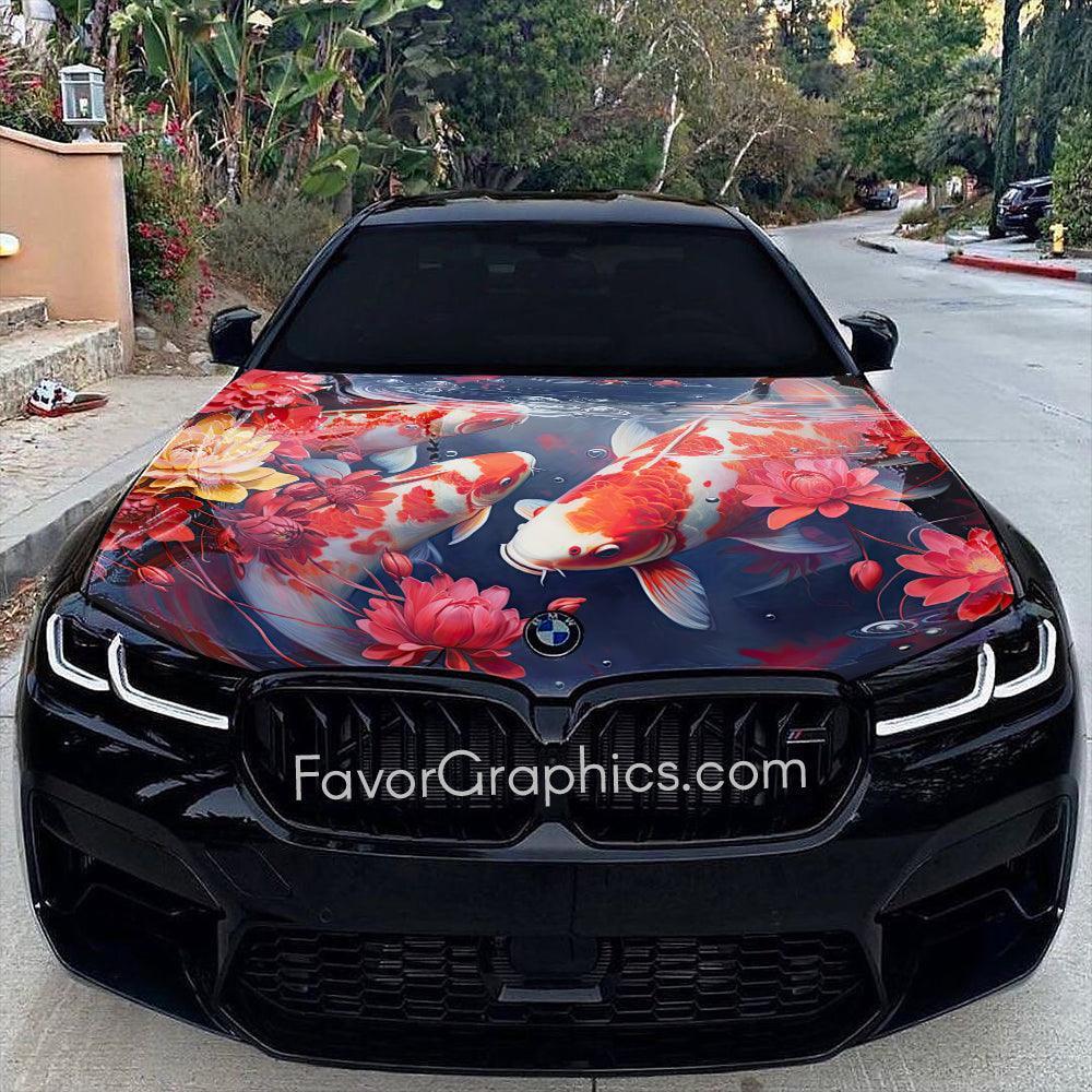 Koi Fish Itasha Car Vinyl Hood Wrap Decal Sticker – Favor Graphics