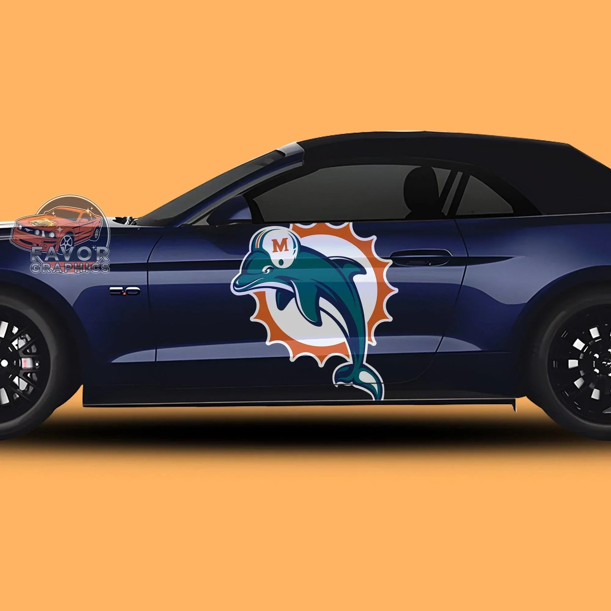 Miami Dolphins Itasha Car Side Door Decal Vinyl Sticker – Favor Graphics