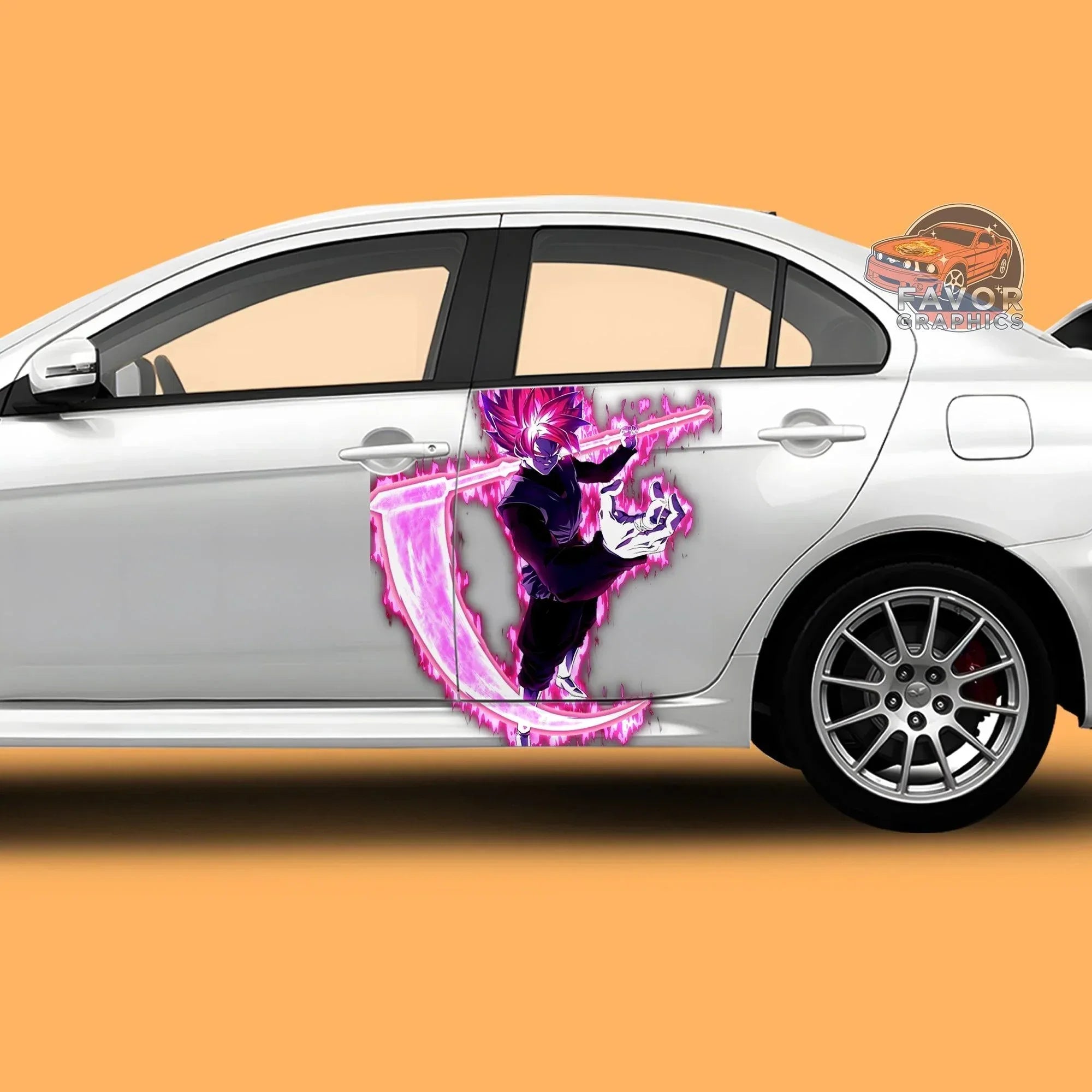 Black Goku Itasha Car Side Door Decal Vinyl Sticker – Favor Graphics