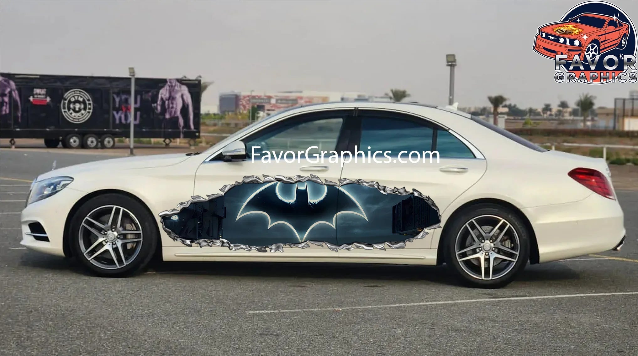 Batman Ripped Metal Car Side Wrap Decal Sticker – Favor Graphics