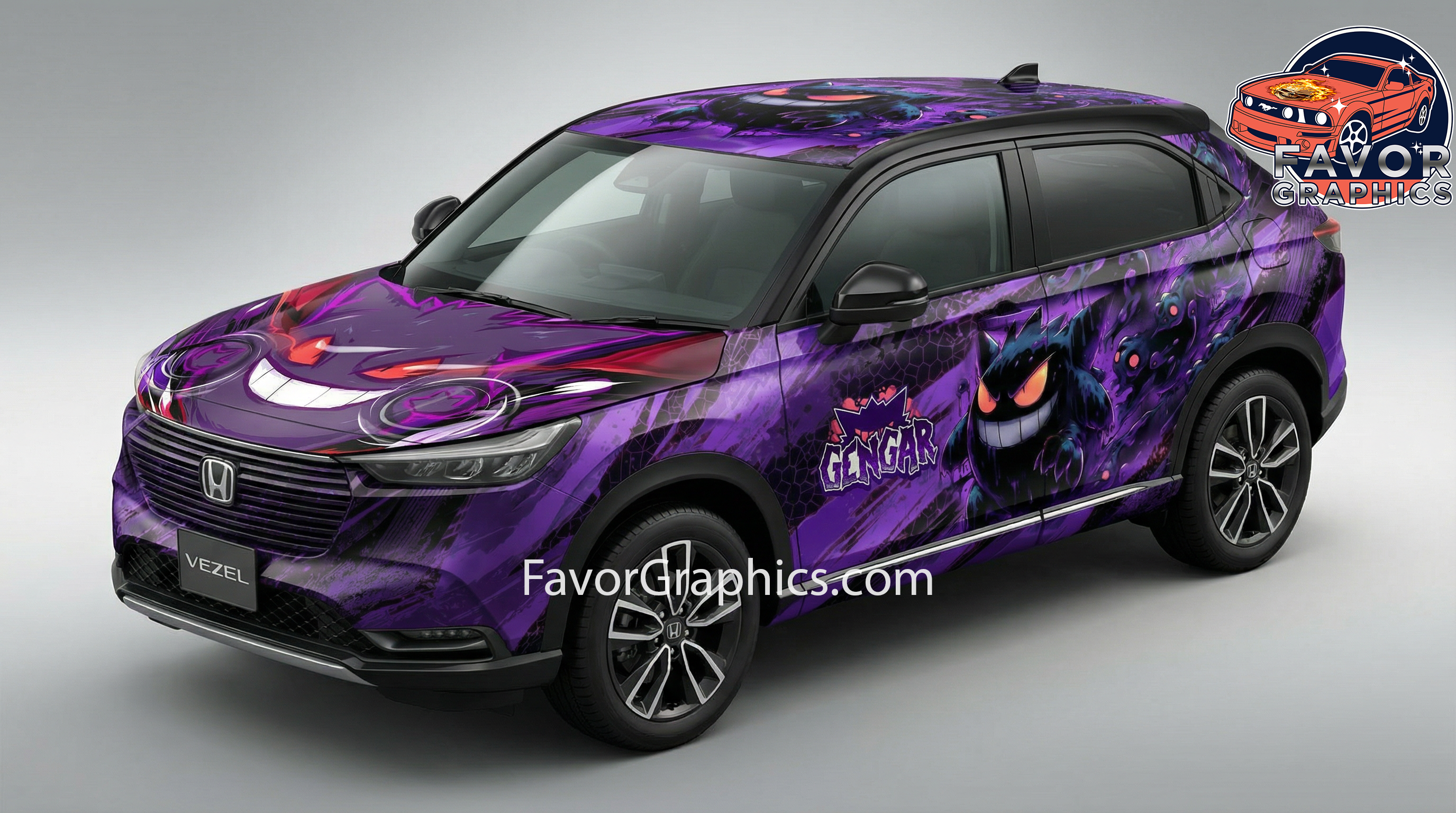 Gengar (Pokemon) Itasha Full Car Vinyl Wrap Decal Sticker – Favor Graphics