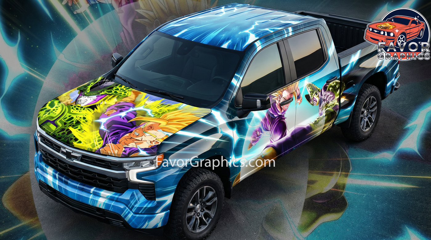Gohan vs Cell Dragon Ball Itasha Full Car Vinyl Wrap Decal Sticker ...
