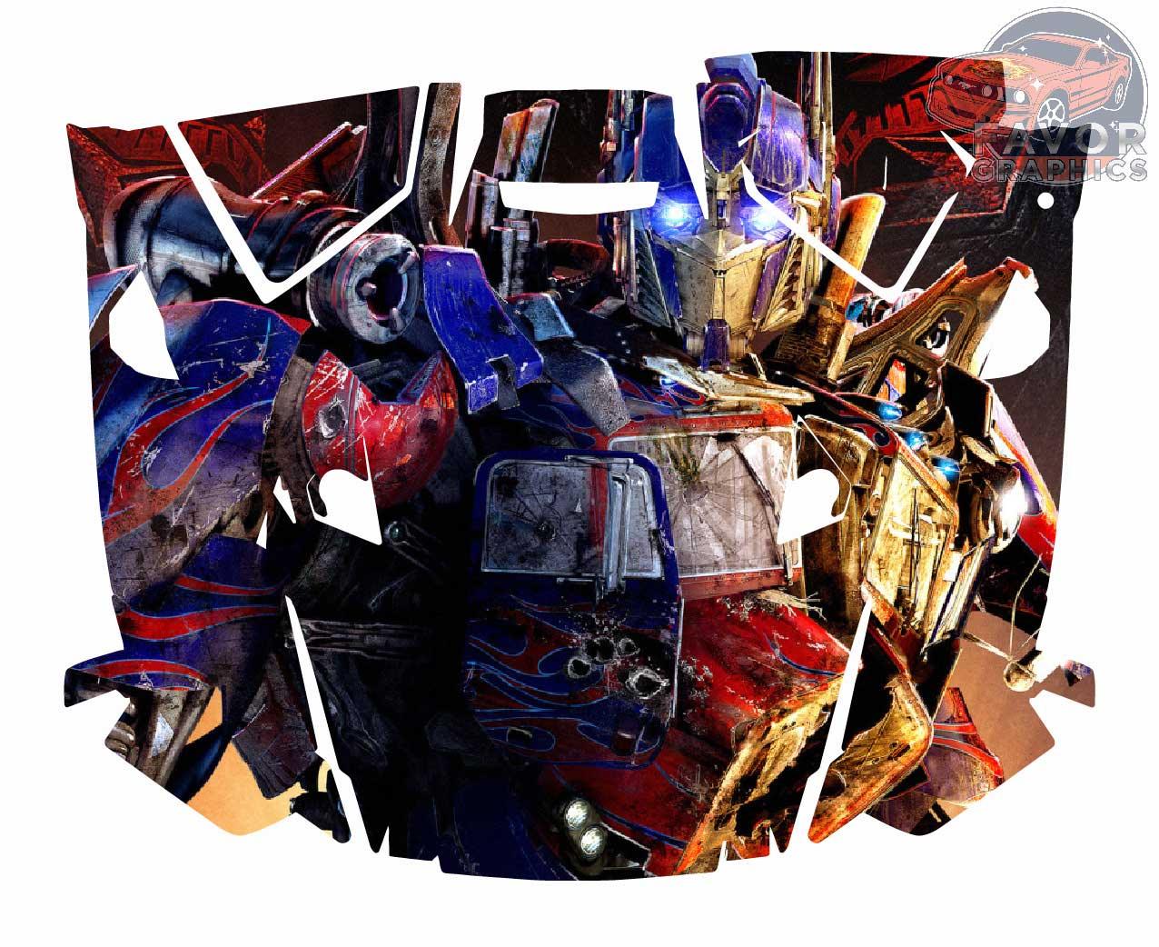 Optimus Prime Transformers Hood Vinyl Wrap for Polaris RZR XP 1000 2 o ...