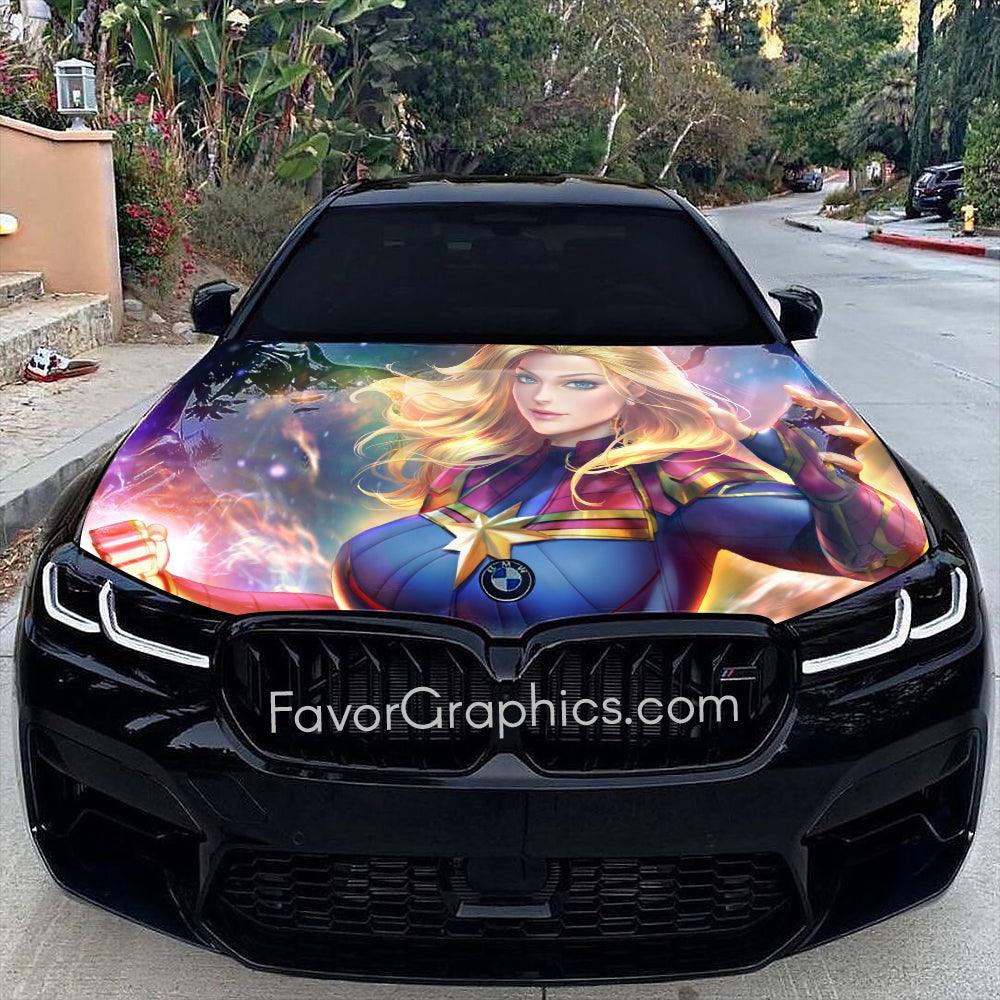 Captain Marvel Itasha Car Vinyl Hood Wrap Decal Sticker – Favor Graphics