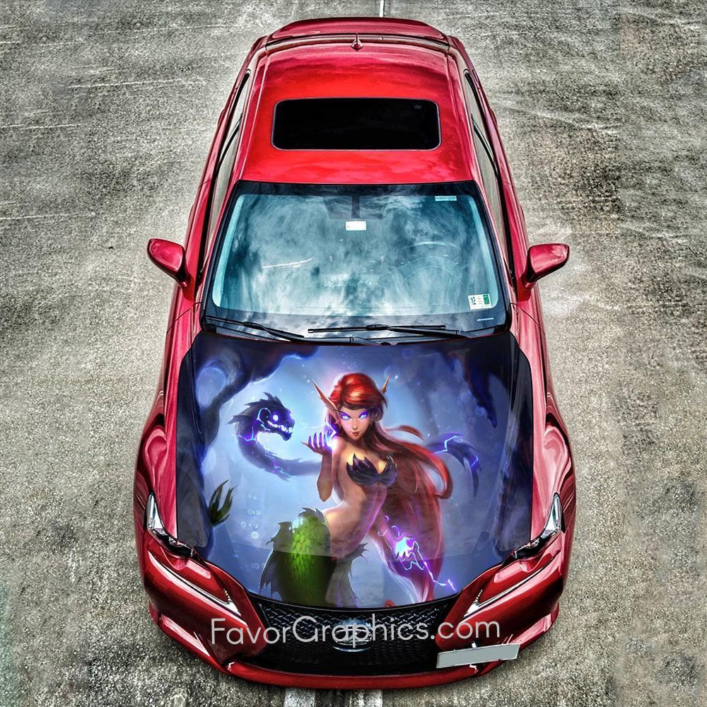 Ariel The Little Mermaid Itasha Car Vinyl Hood Wrap Decal Sticker ...