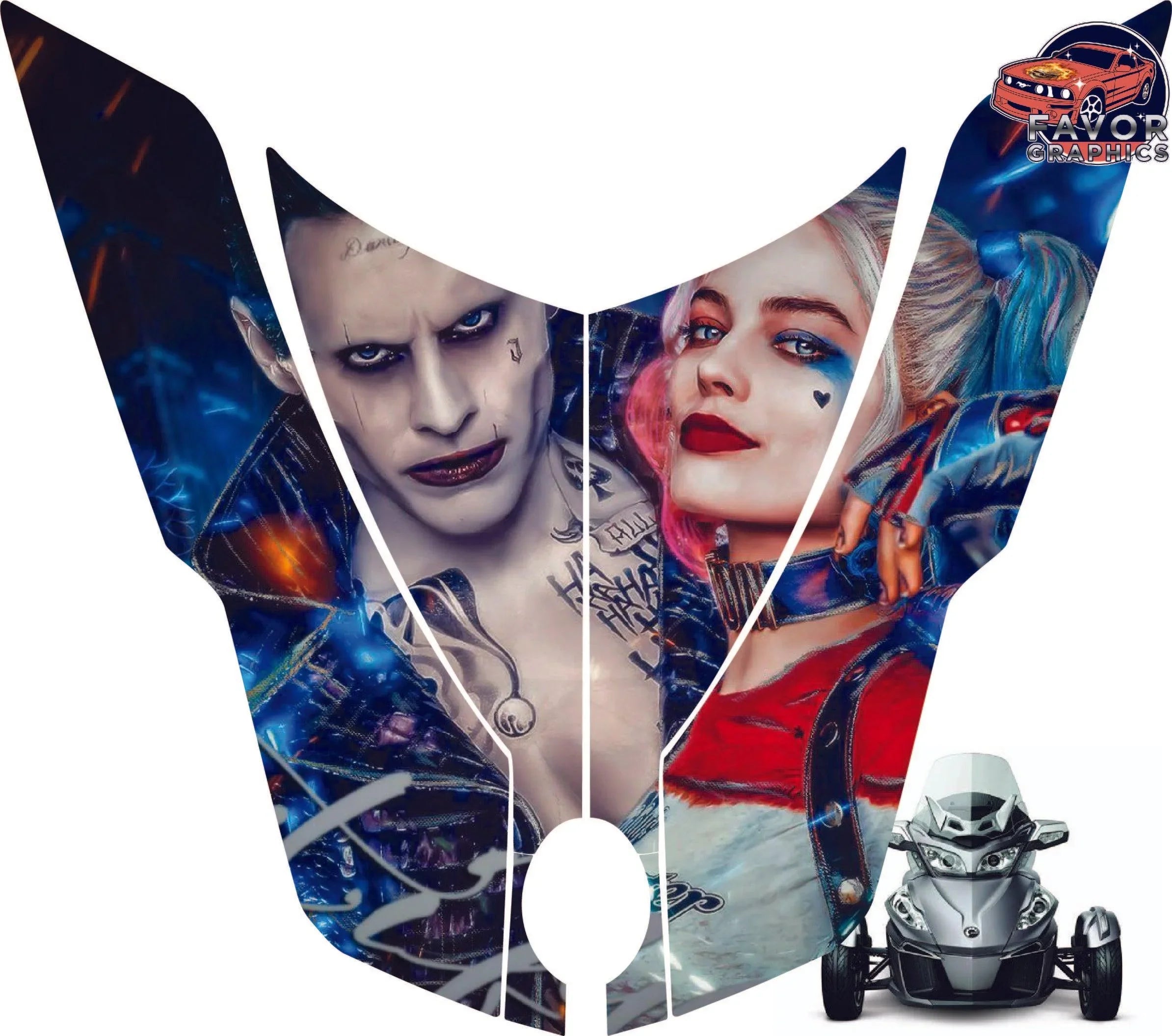Harley Quinn Joker Hood Vinyl Wrap Decal Sticker For Can-am Spyder RT ...