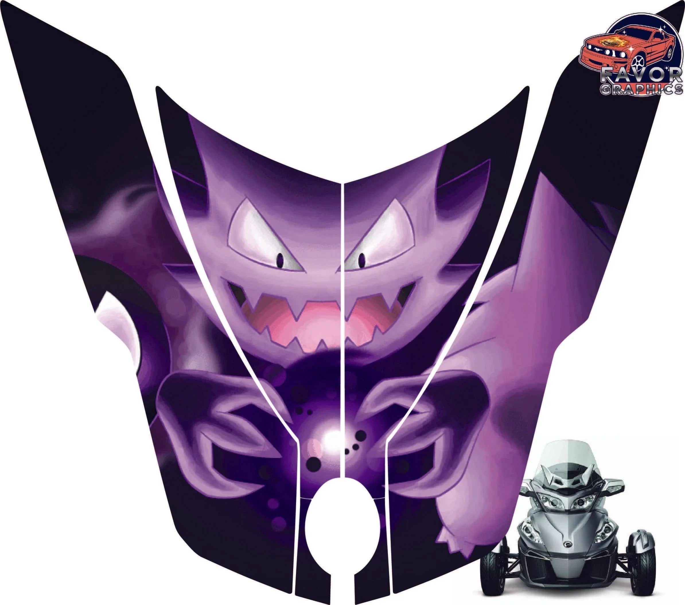 Gengar Hood Vinyl Wrap Decal Sticker For Can-am Spyder RT 2010-2019 ...