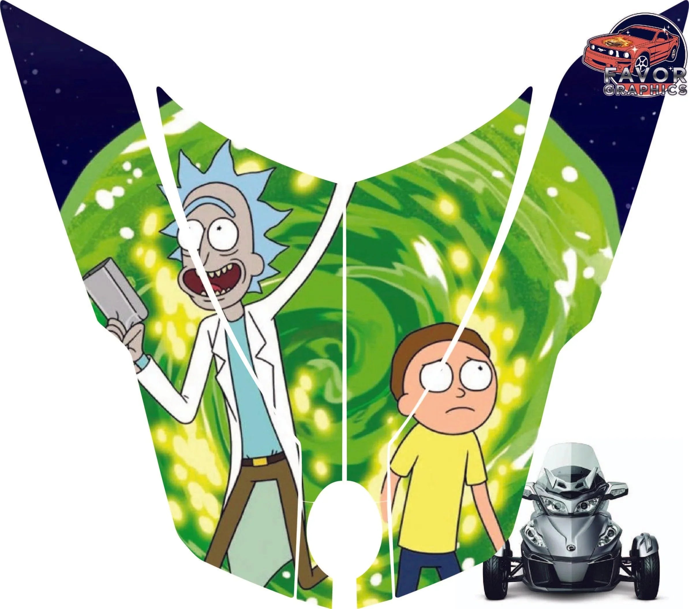 Rick and Morty Hood Vinyl Wrap Decal Sticker For Can-am Spyder RT 2010 ...