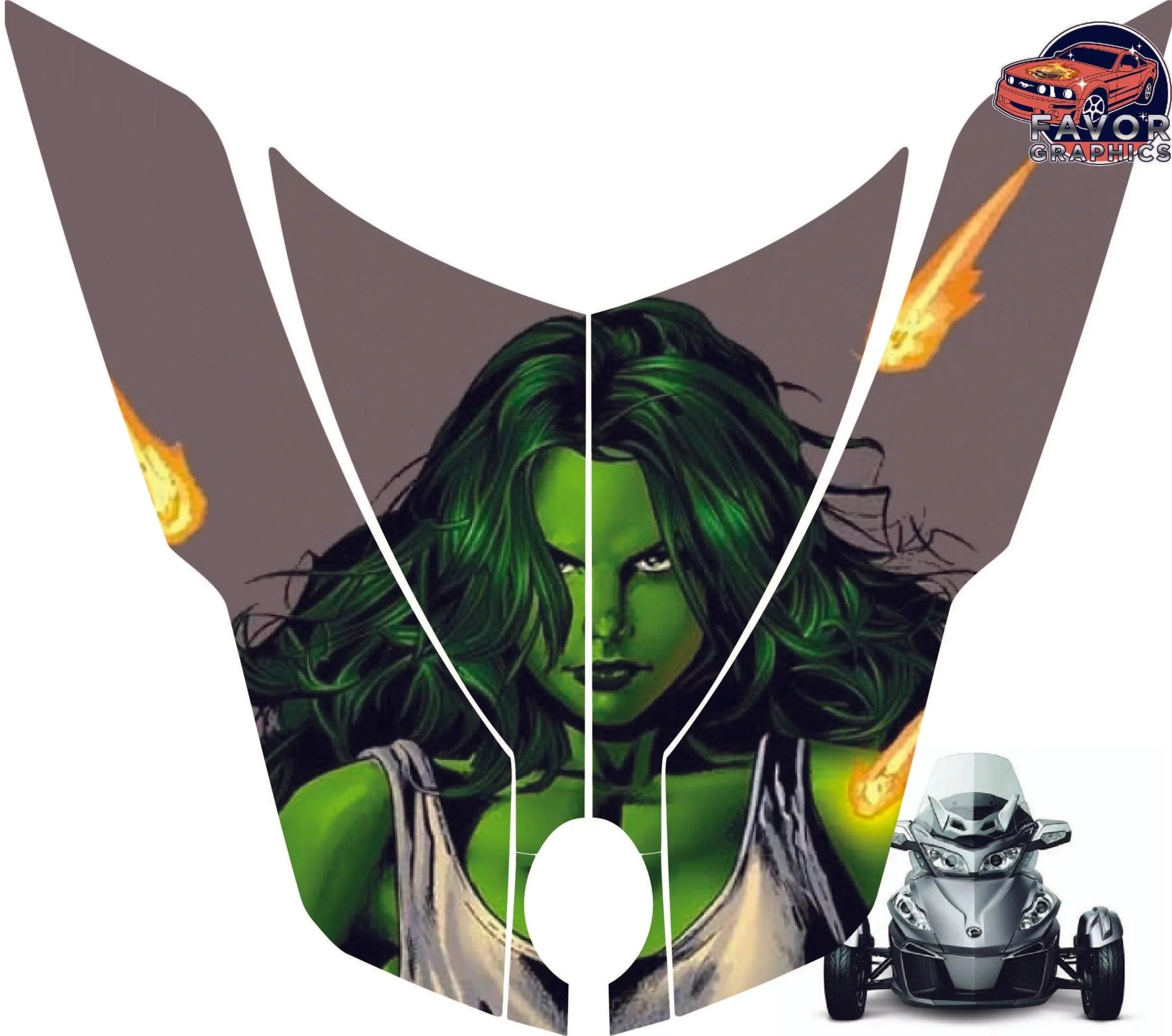 She Hulk Hood Vinyl Wrap Decal Sticker For Can-am Spyder RT 2010-2019 ...