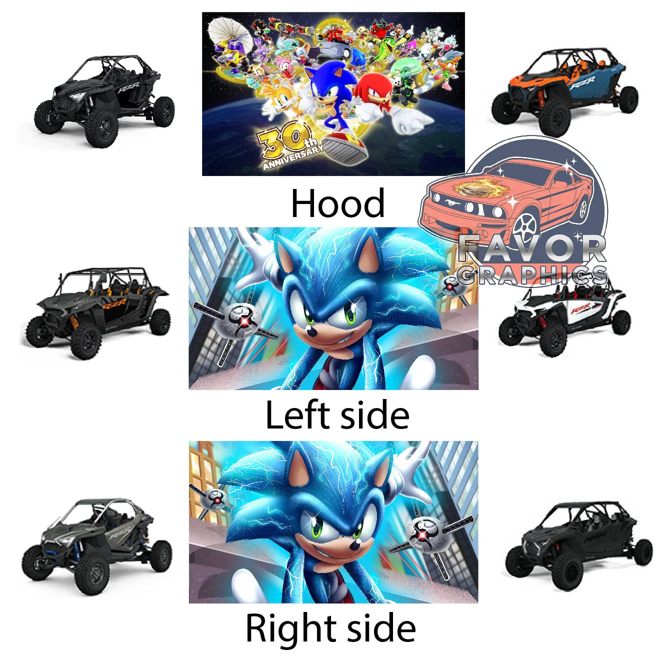 Sonic the Hedgehog 3-Piece Full Wrap Kit for Polaris RZR – Favor Graphics