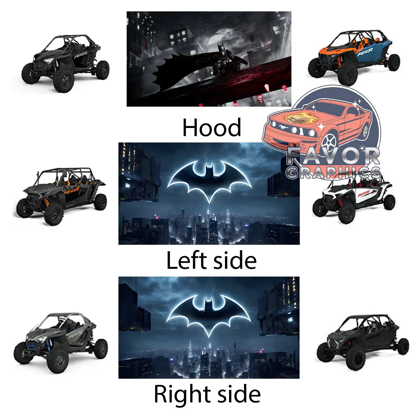 Batman 3-Piece Full Wrap Kit for Polaris RZR – Favor Graphics