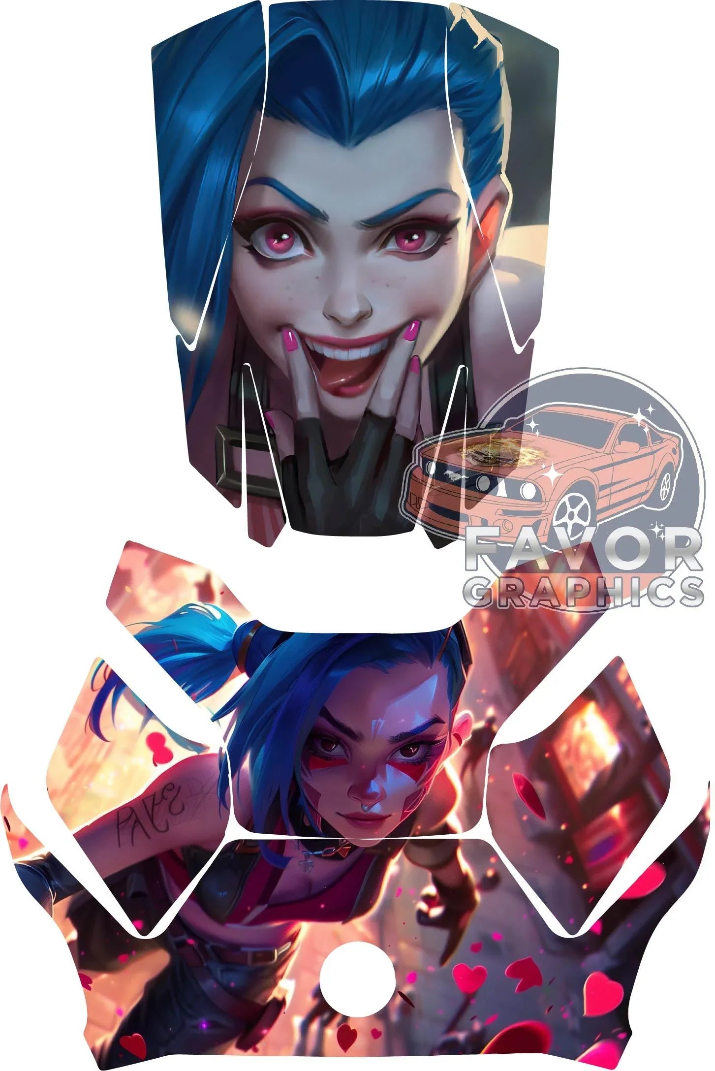 Jinx League of Legends Hood Deck and Frunk Vinyl Wrap for Can Am Ryker ...