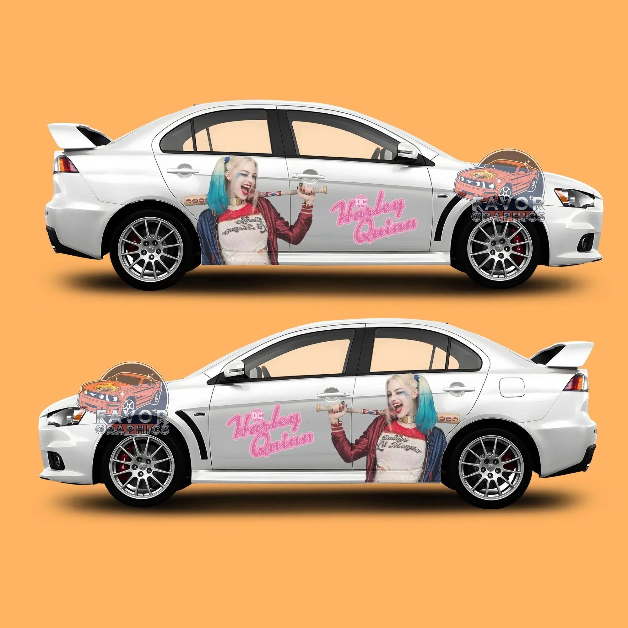 Harley Quinn Itasha Car Side Door Decal Vinyl Sticker – Favor Graphics