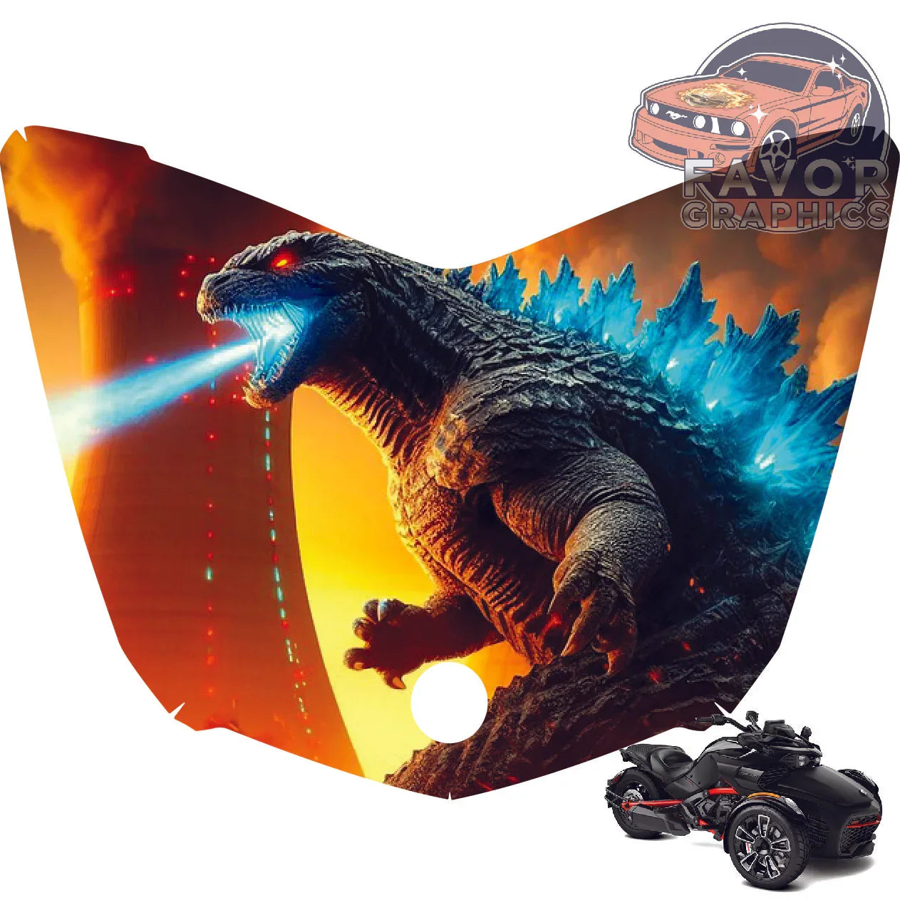 Godzilla Vinyl Hood Wrap Decal Sticker Can Am Spyder F3 – Favor Graphics