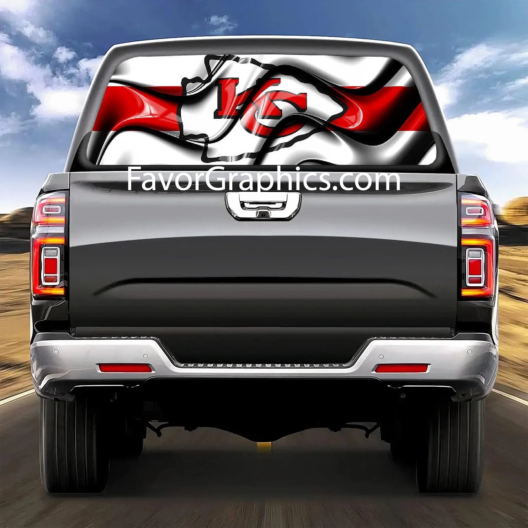 Kansas City Chiefs Rear Window Perforated Graphic Vinyl Decal Car Truc ...