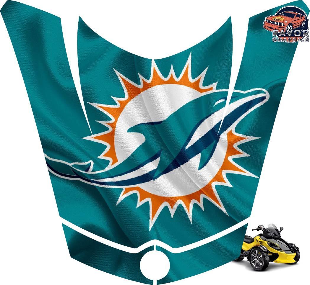 Miami Dolphins Hood Vinyl Wrap Decal Sticker For Can-am Spyder RS GS ...