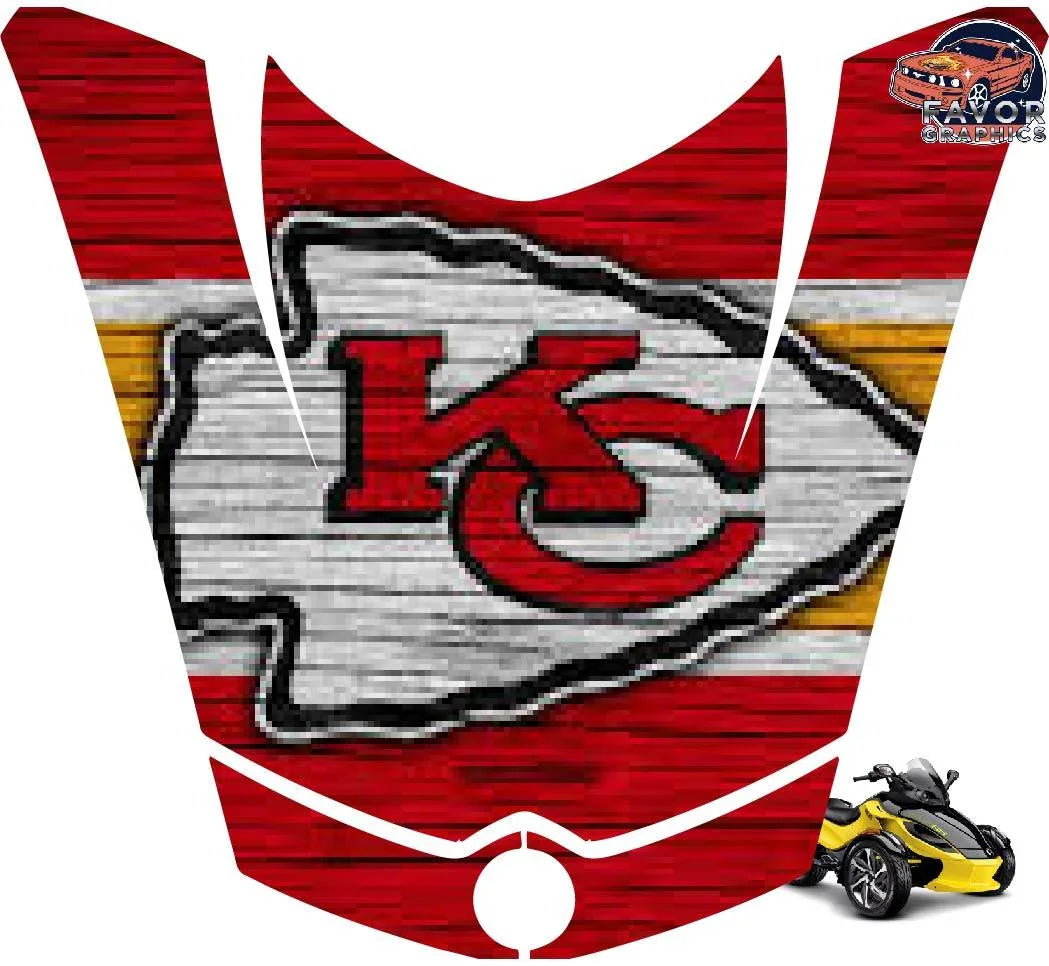 Kansas City Chiefs Hood Vinyl Wrap Decal Sticker For Can-am Spyder RS ...