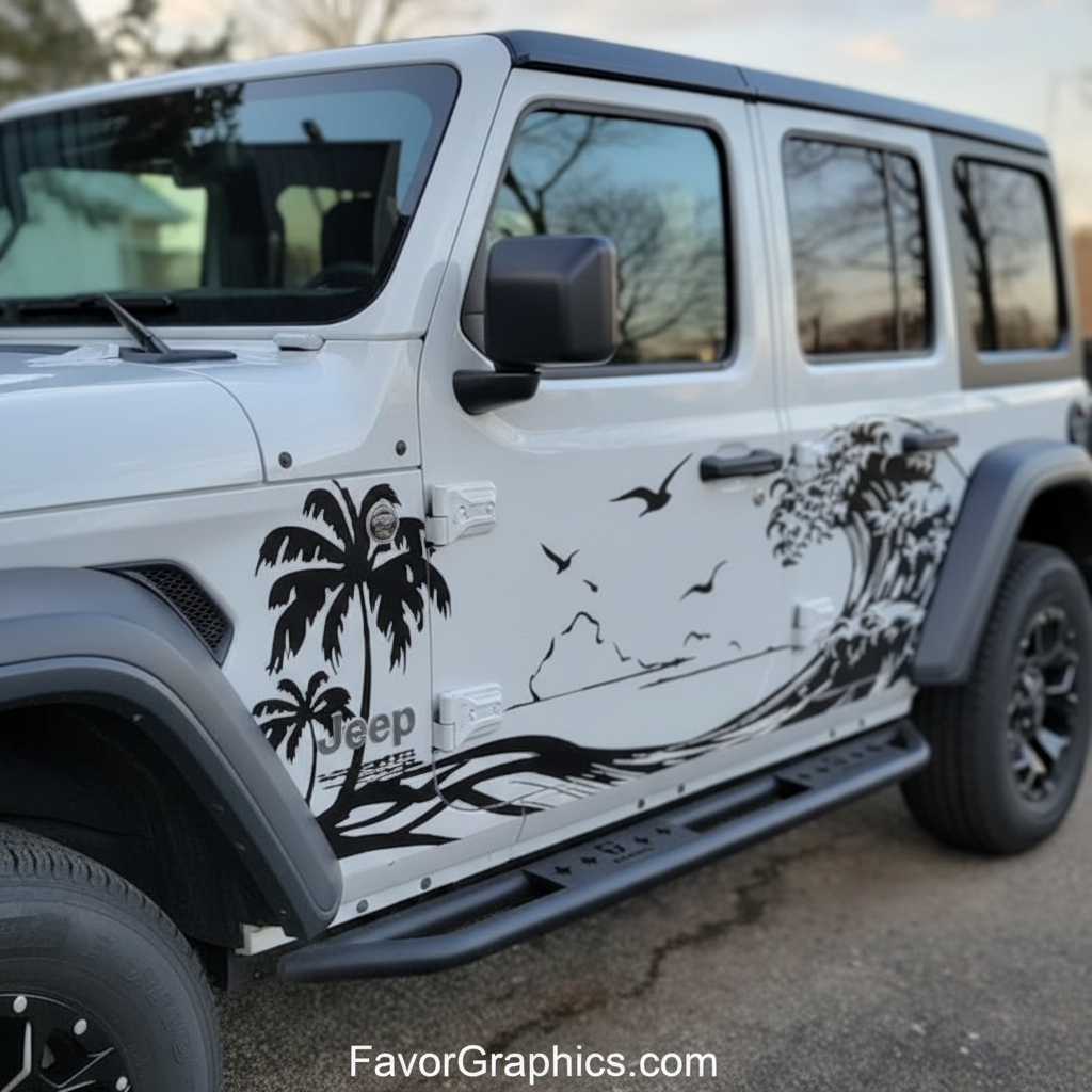 Wave / Beach Full Side Itasha Car Vinyl Wrap Decal Sticker – Favor Graphics