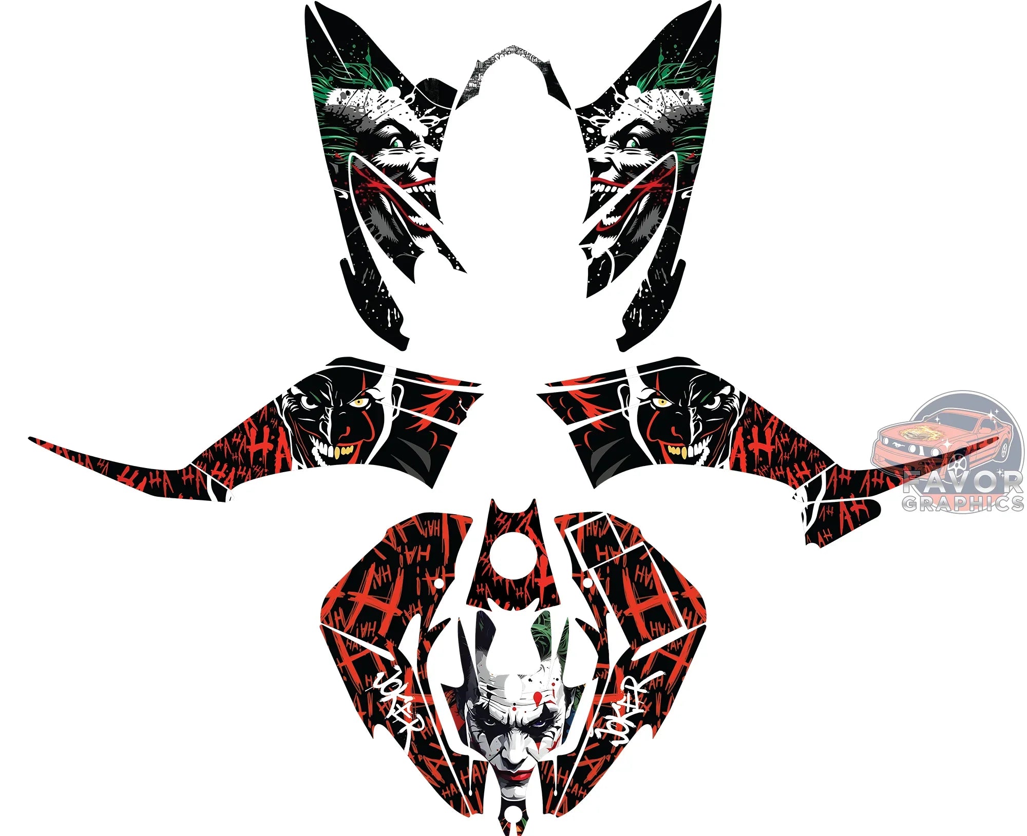 Joker Graphics Kit Decal Sticker Vinyl Wrap For Yamaha Raptor 250 ...