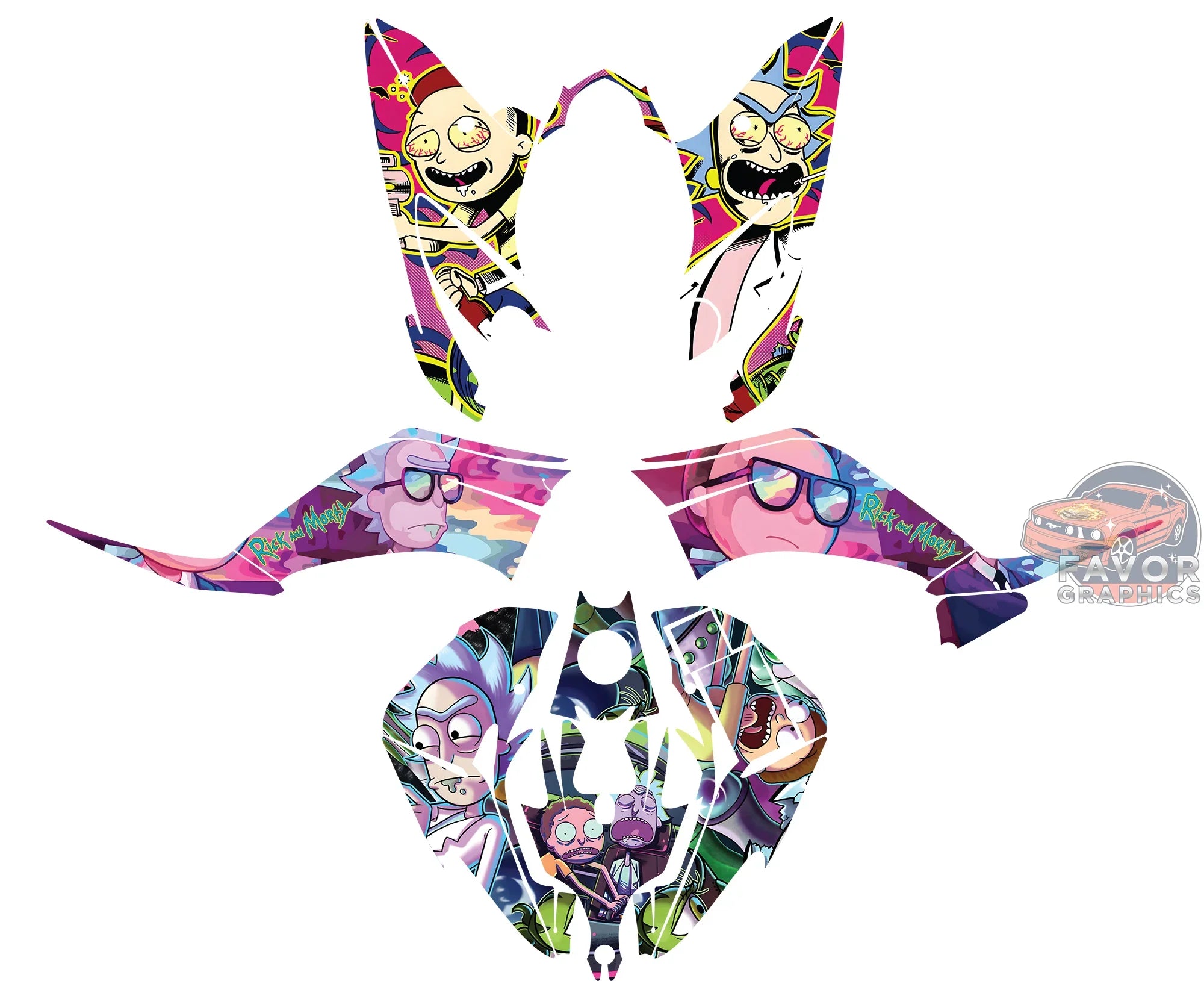 Rick and Morty Graphics Kit Decal Sticker Vinyl Wrap For Yamaha Raptor ...