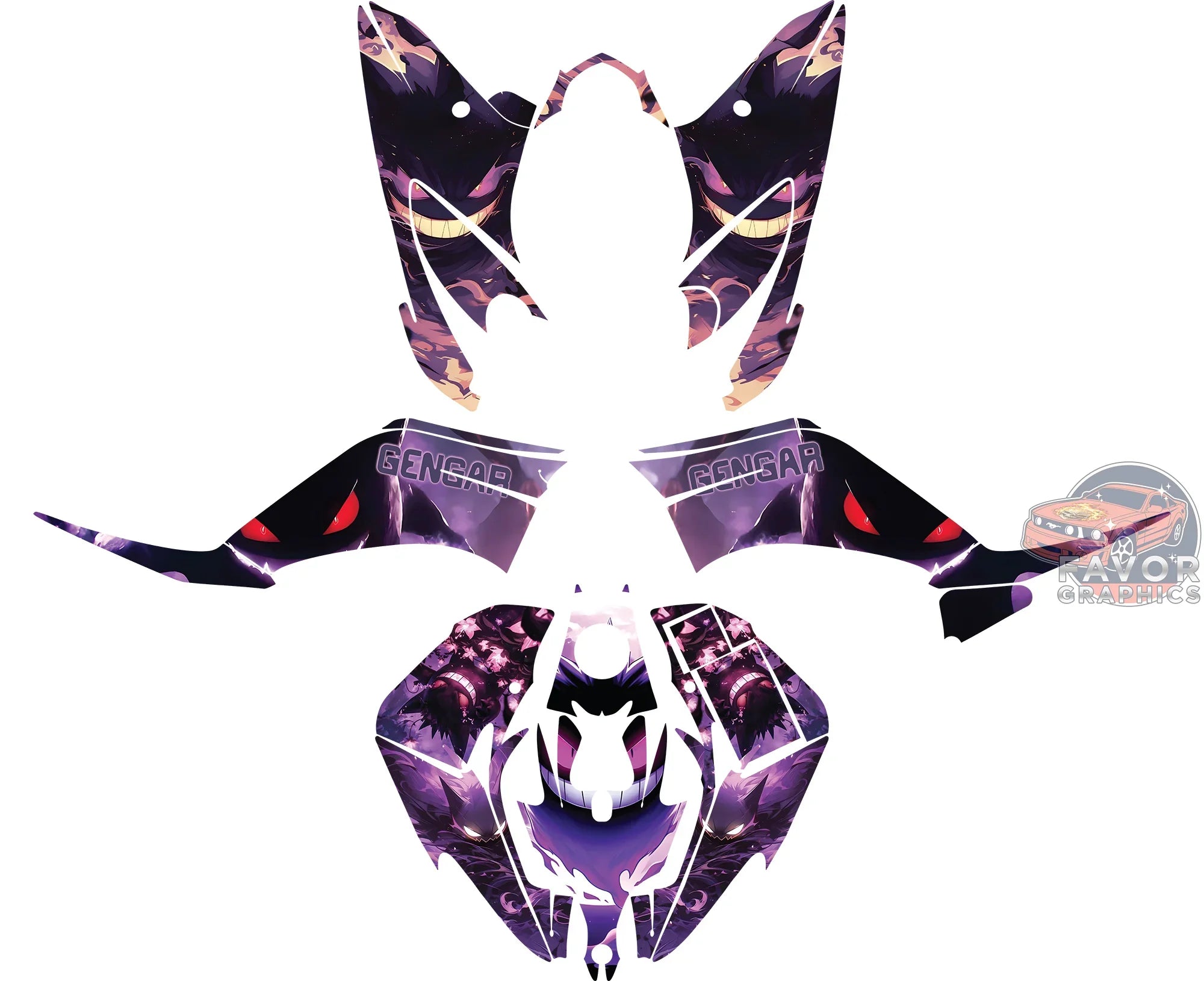Gengar (Pokemon) Graphics Kit Decal Sticker Vinyl Wrap For Yamaha Rapt ...