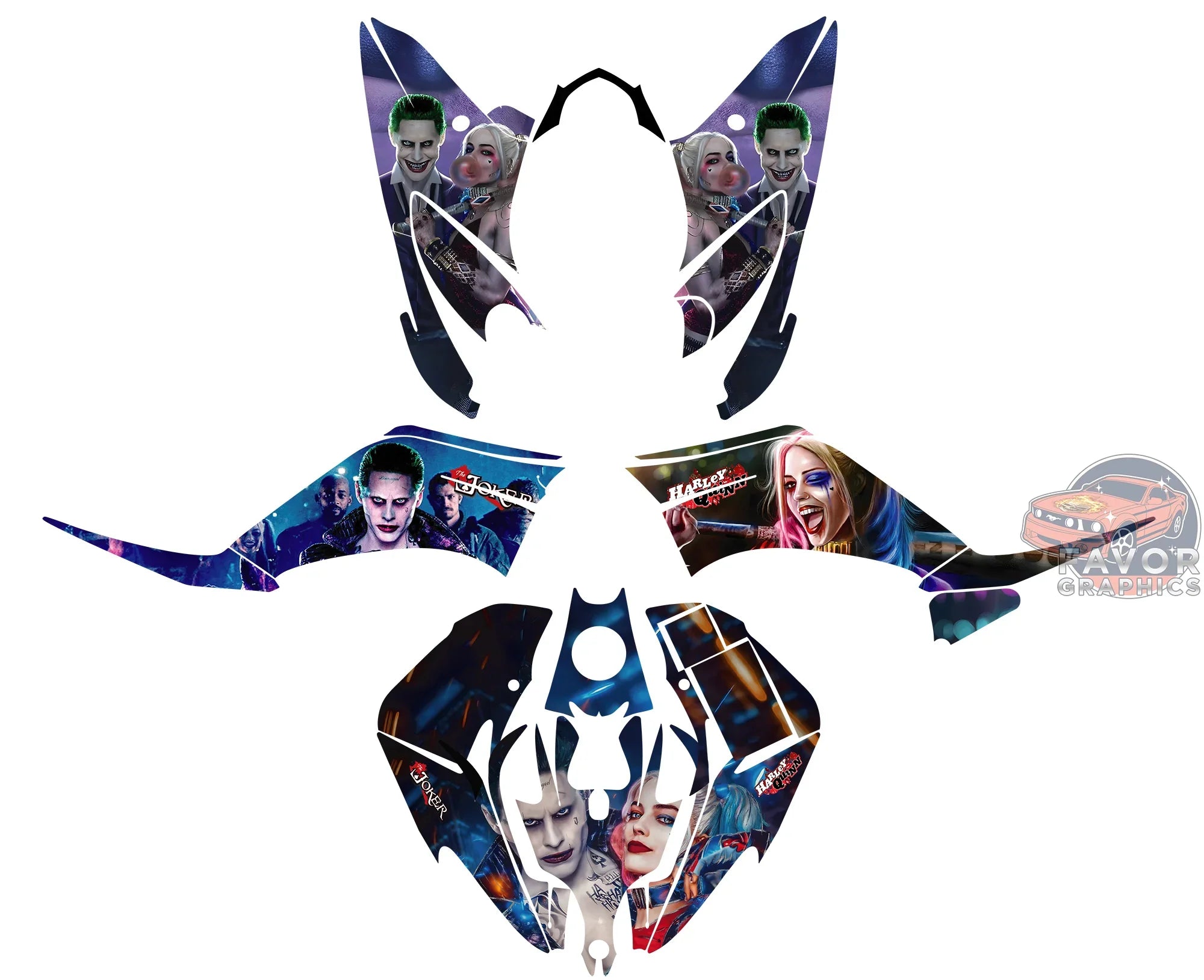 Harley Quinn Joker Graphics Kit Decal Sticker Vinyl Wrap For Yamaha Ra ...