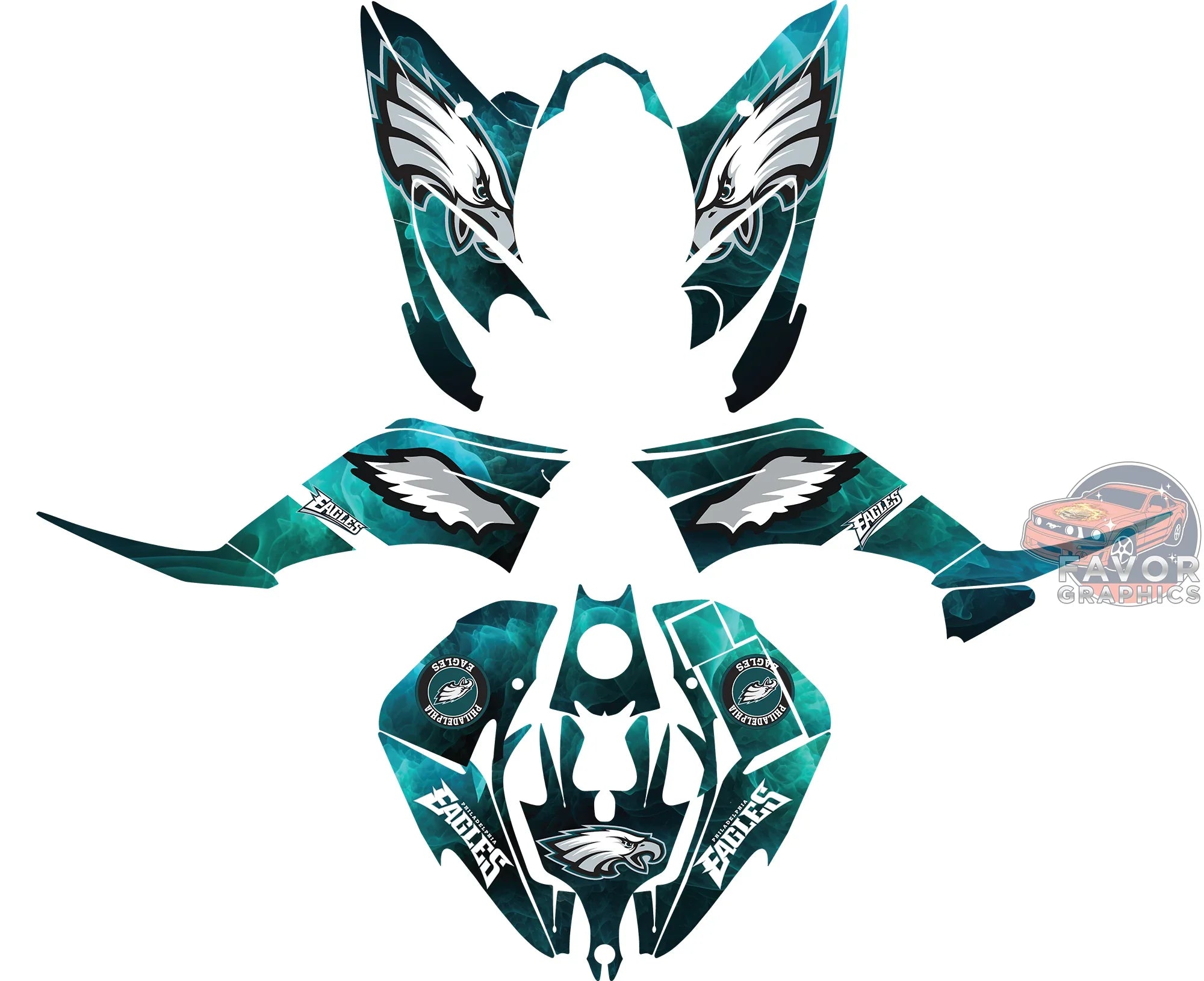 Philadelphia Eagles Graphics Kit Decal Sticker Vinyl Wrap For Yamaha R ...