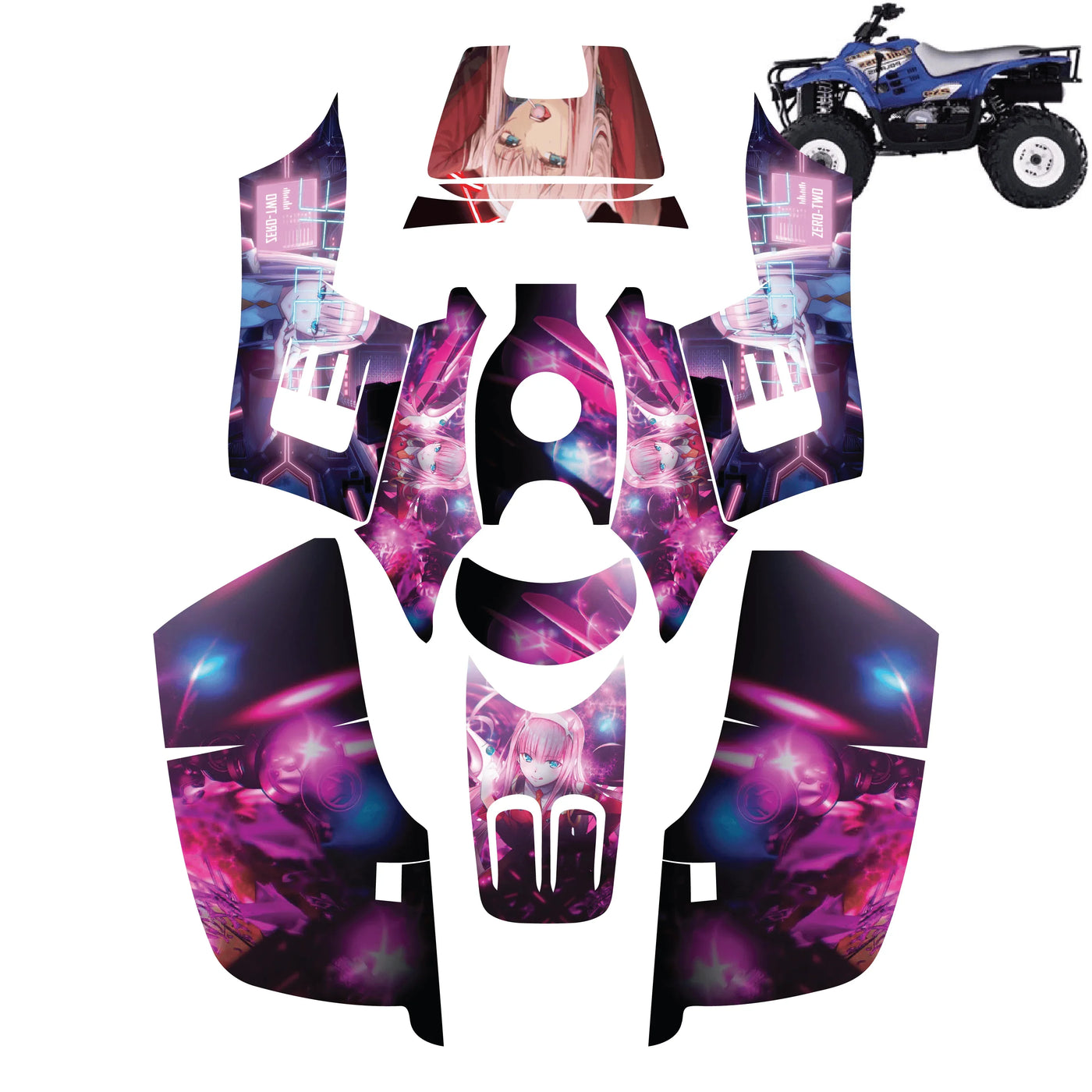 Zero Two Vinyl Wrap Decal Sticker for Polaris Trailboss 330 2003 ...