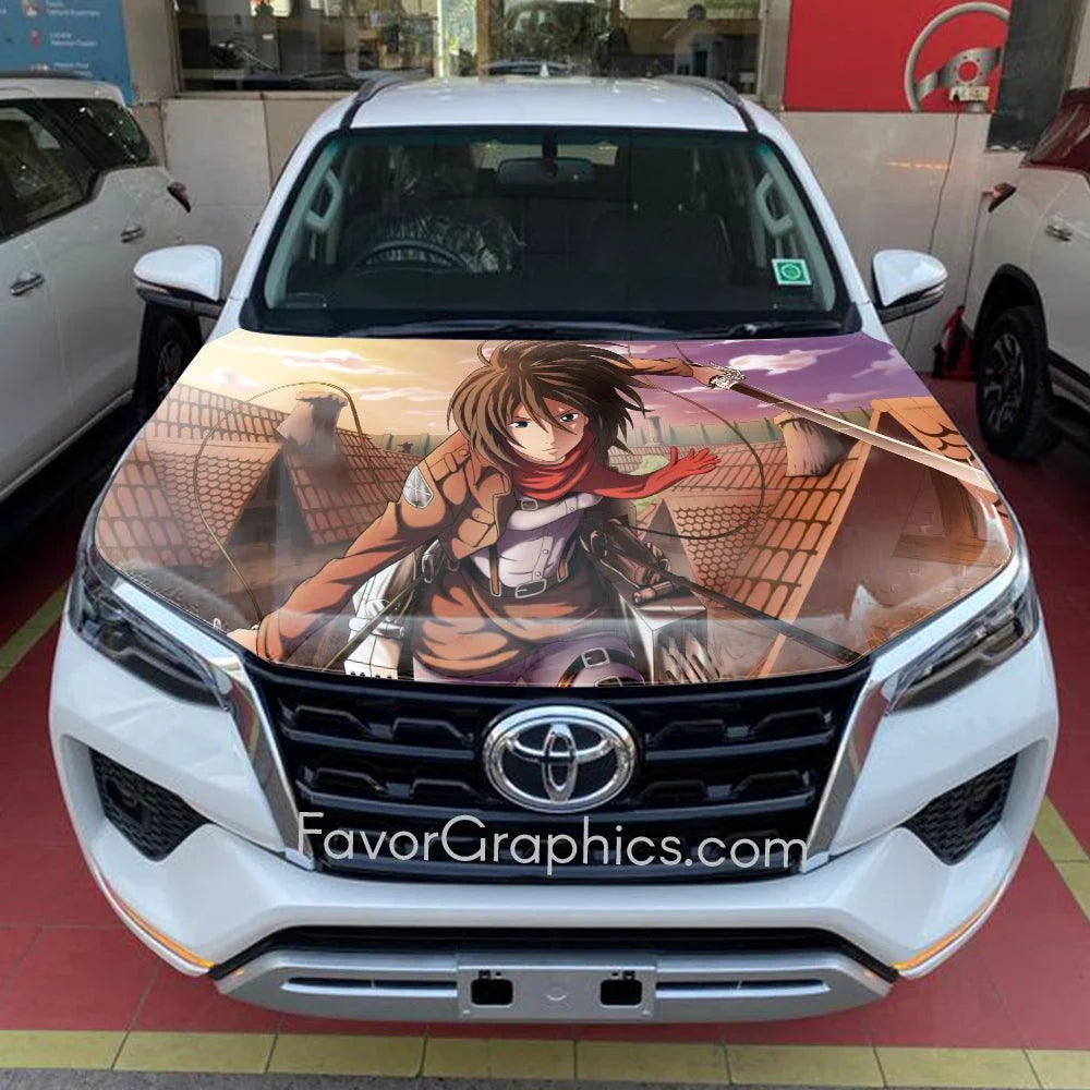 Mikasa Ackerman Attack on Titan Itasha Car Vinyl Hood Wrap Decal Stick ...