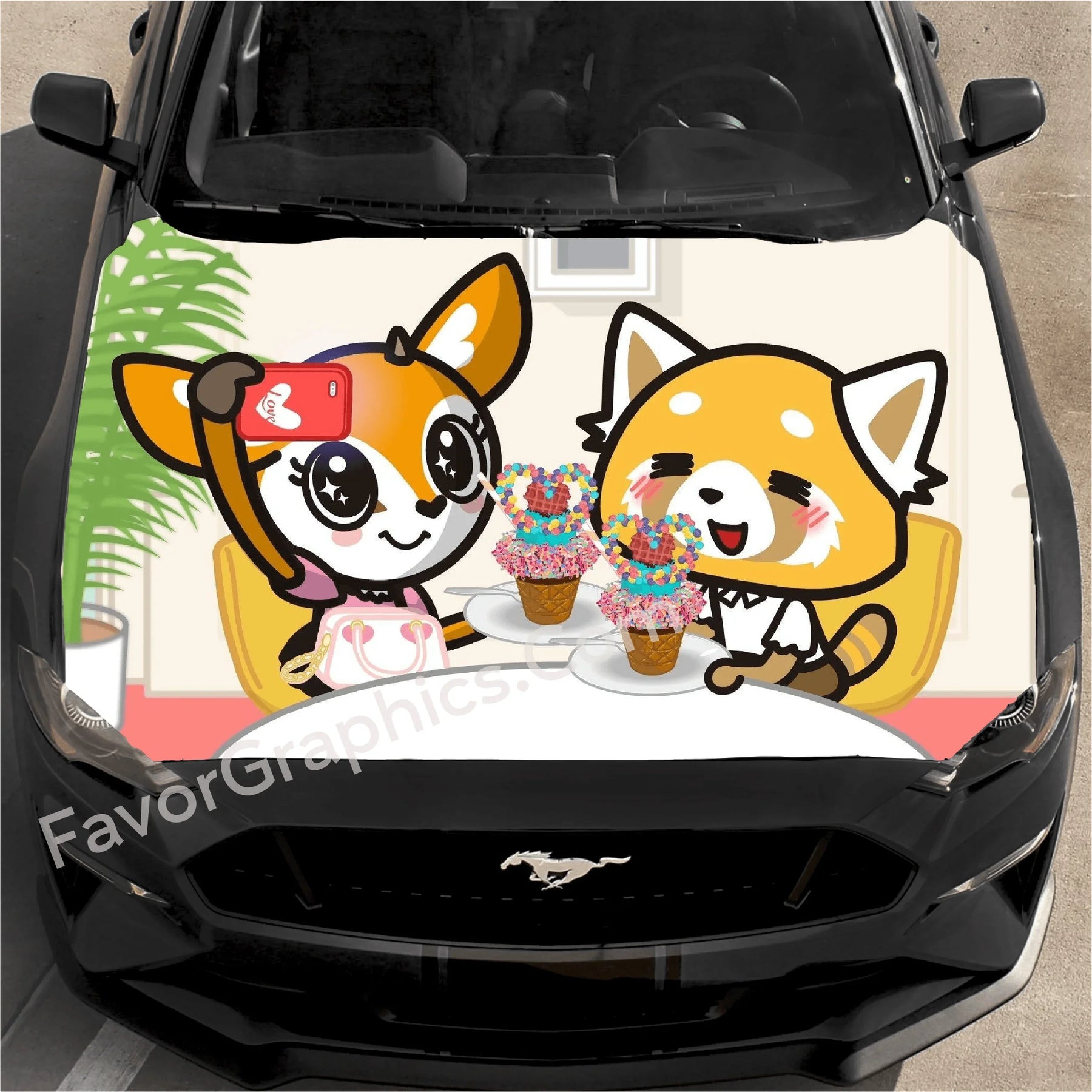 Aggretsuko Car Decal Sticker Vinyl Hood Wrap – Favor Graphics