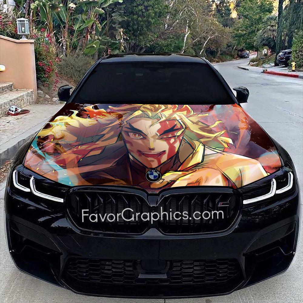 Demon Slayer Car Wrap Vinyl Hood Decal Sticker Itasha, Kyojuro Rengoku ...