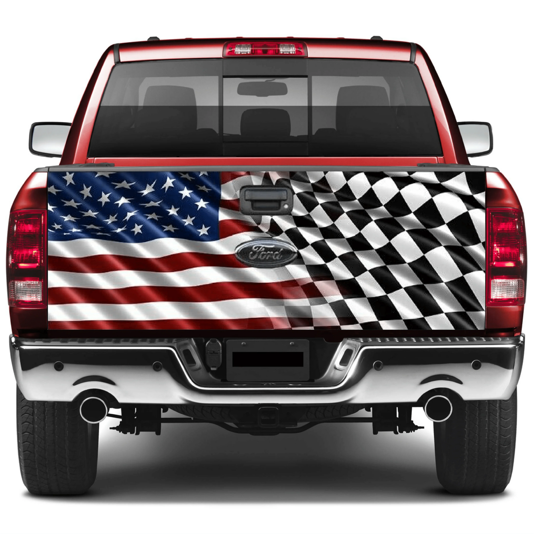 American Flag Tailgate Wrap Checkered Racing Flag Wraps For Trucks Wra ...
