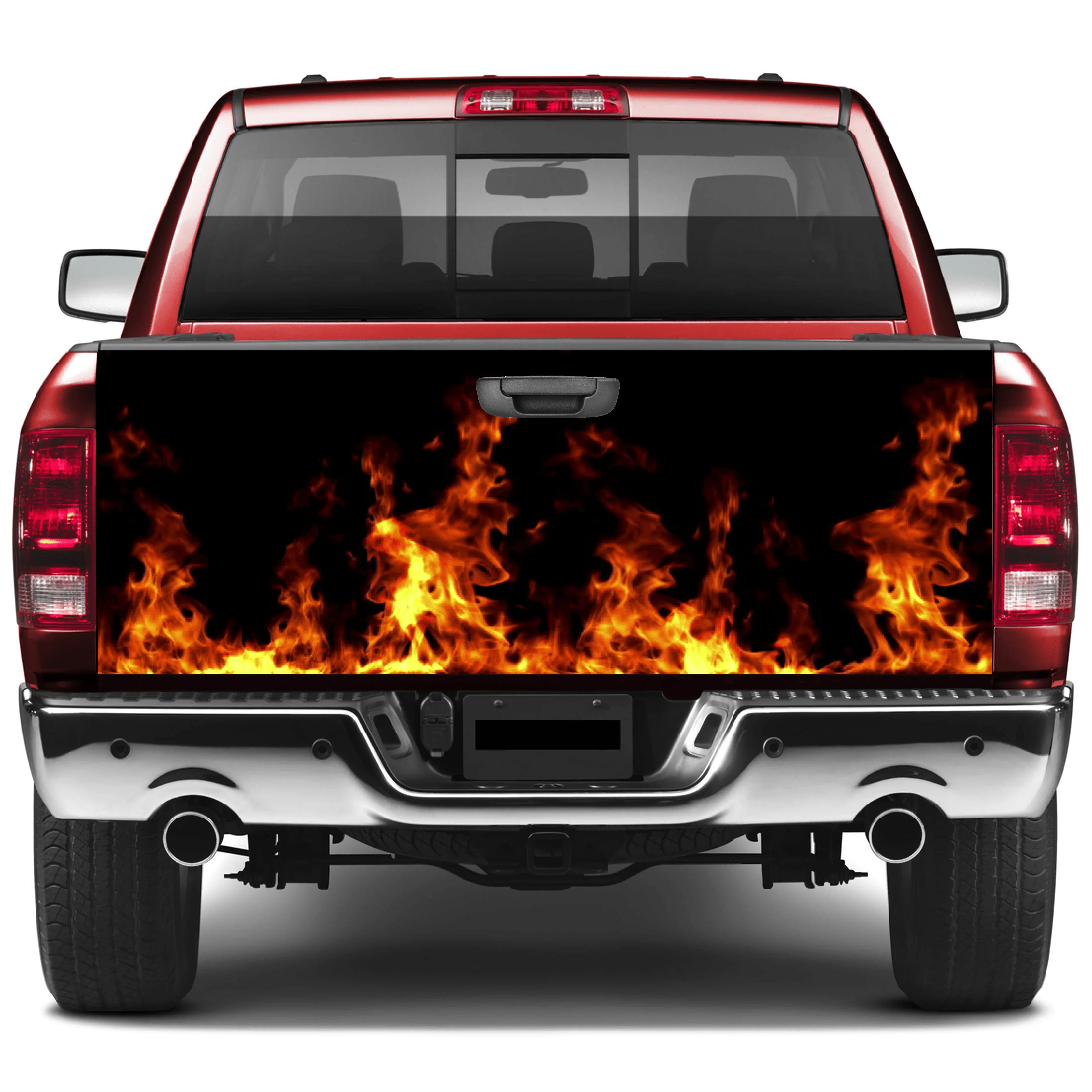 Tailgate Wraps For Trucks Wrap Vinyl Car Decals Fire Flames Orange SUV ...