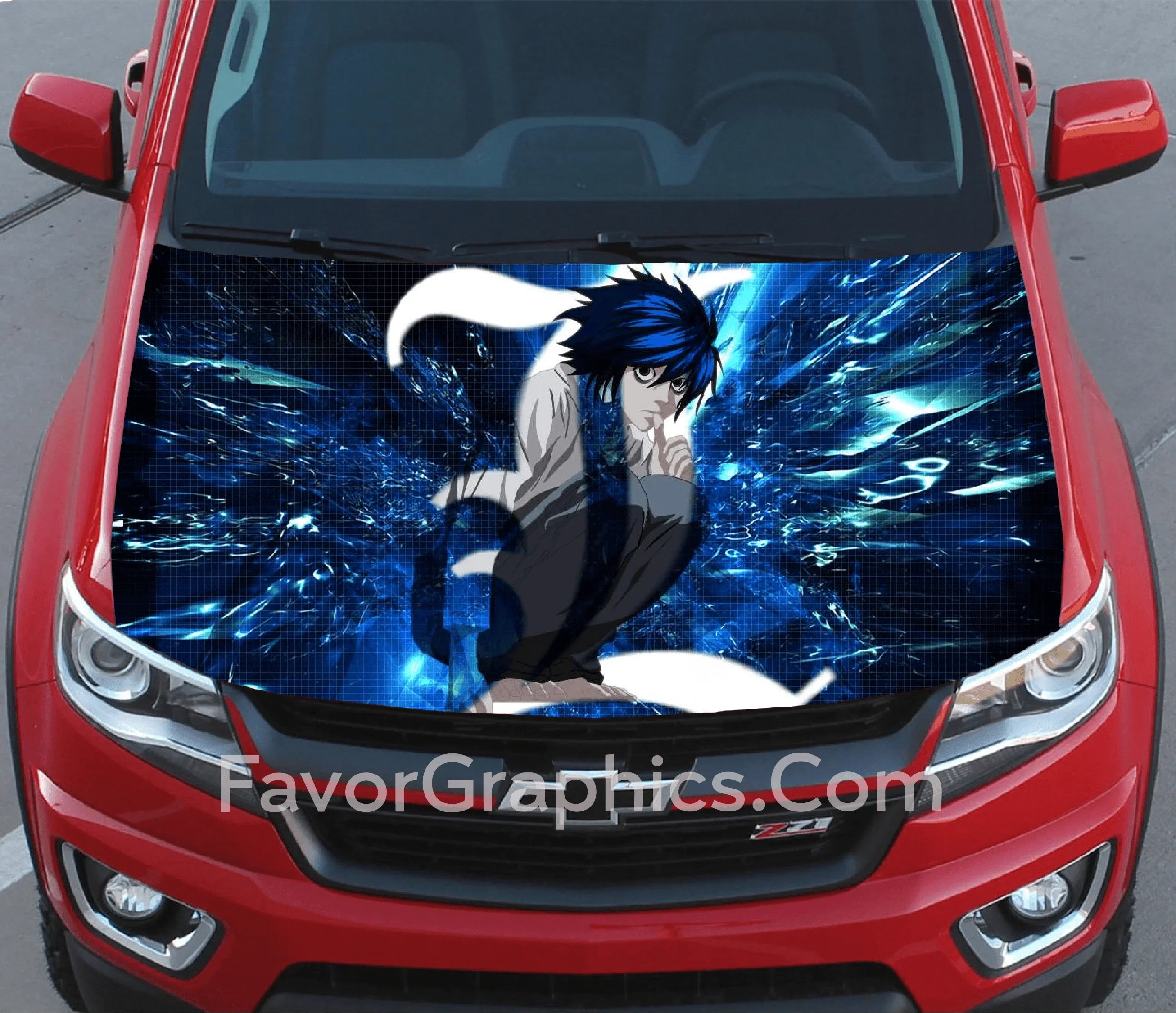 L Lawliet Death Note Car Decal Vinyl Hood Wrap – Favor Graphics