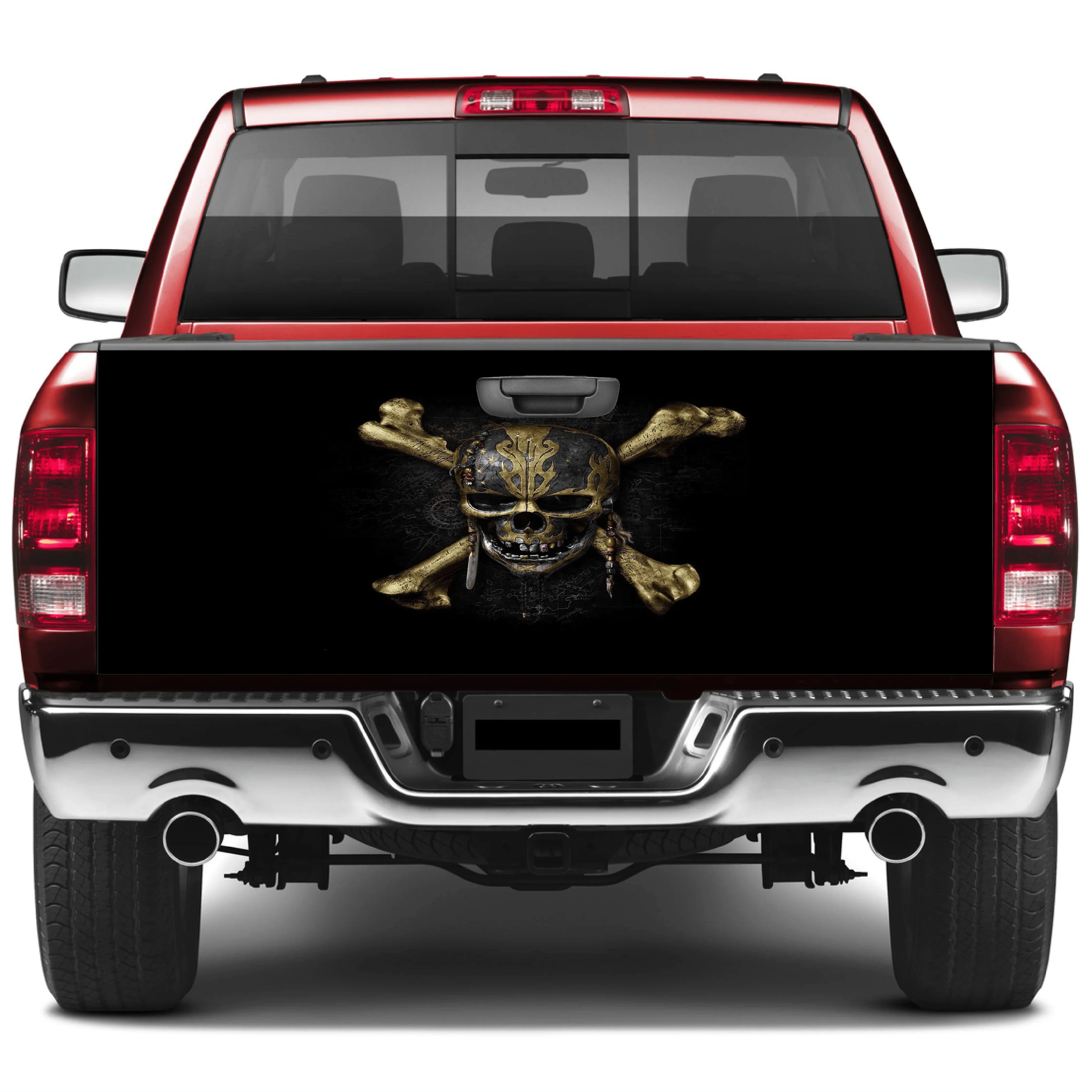 Tailgate Wraps For Trucks Wrap Vinyl Car Decals Skull and Bones SUV Ca ...