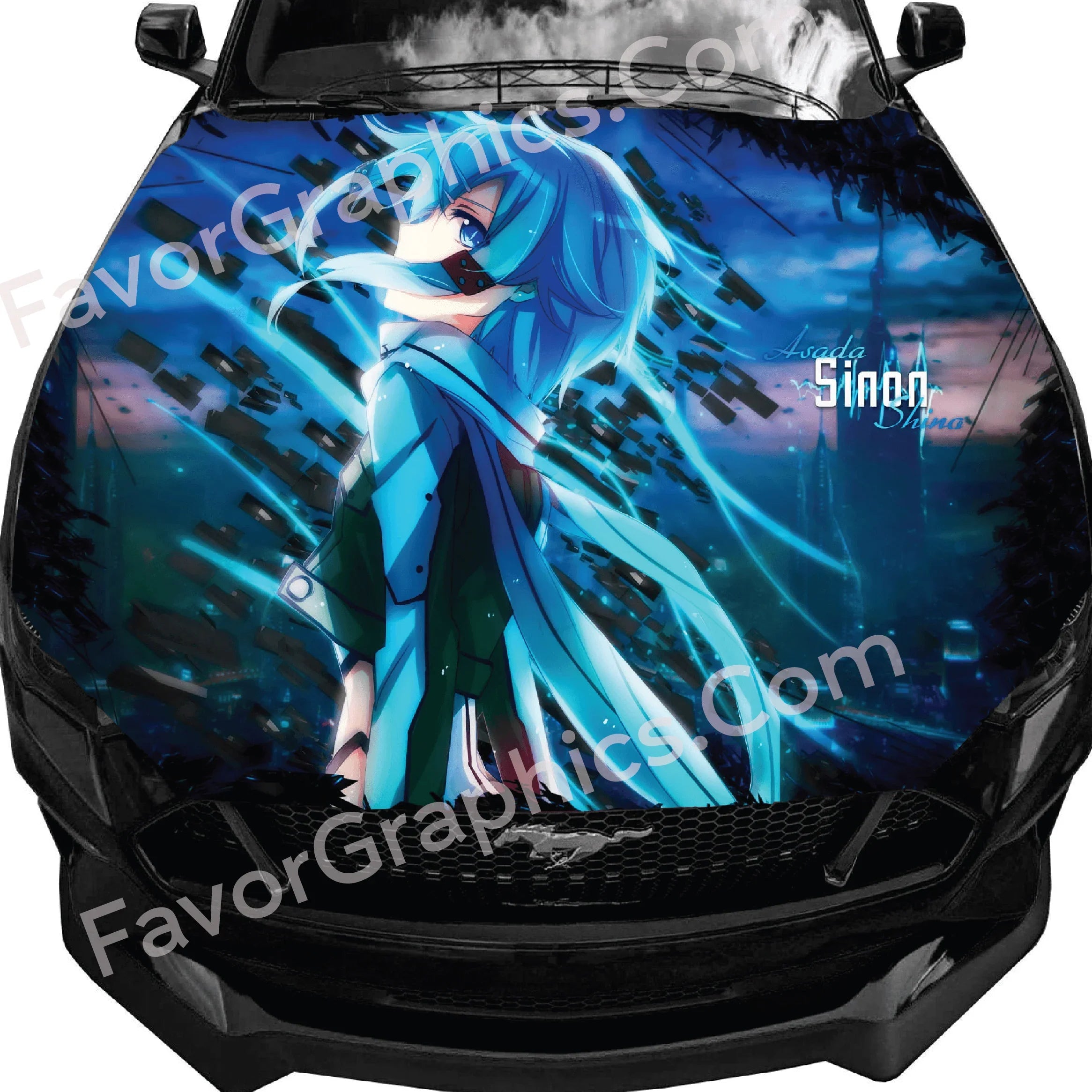Sinon Sword Art Online Sticker Car Decal Vinyl Hood Wrap – Favor Graphics