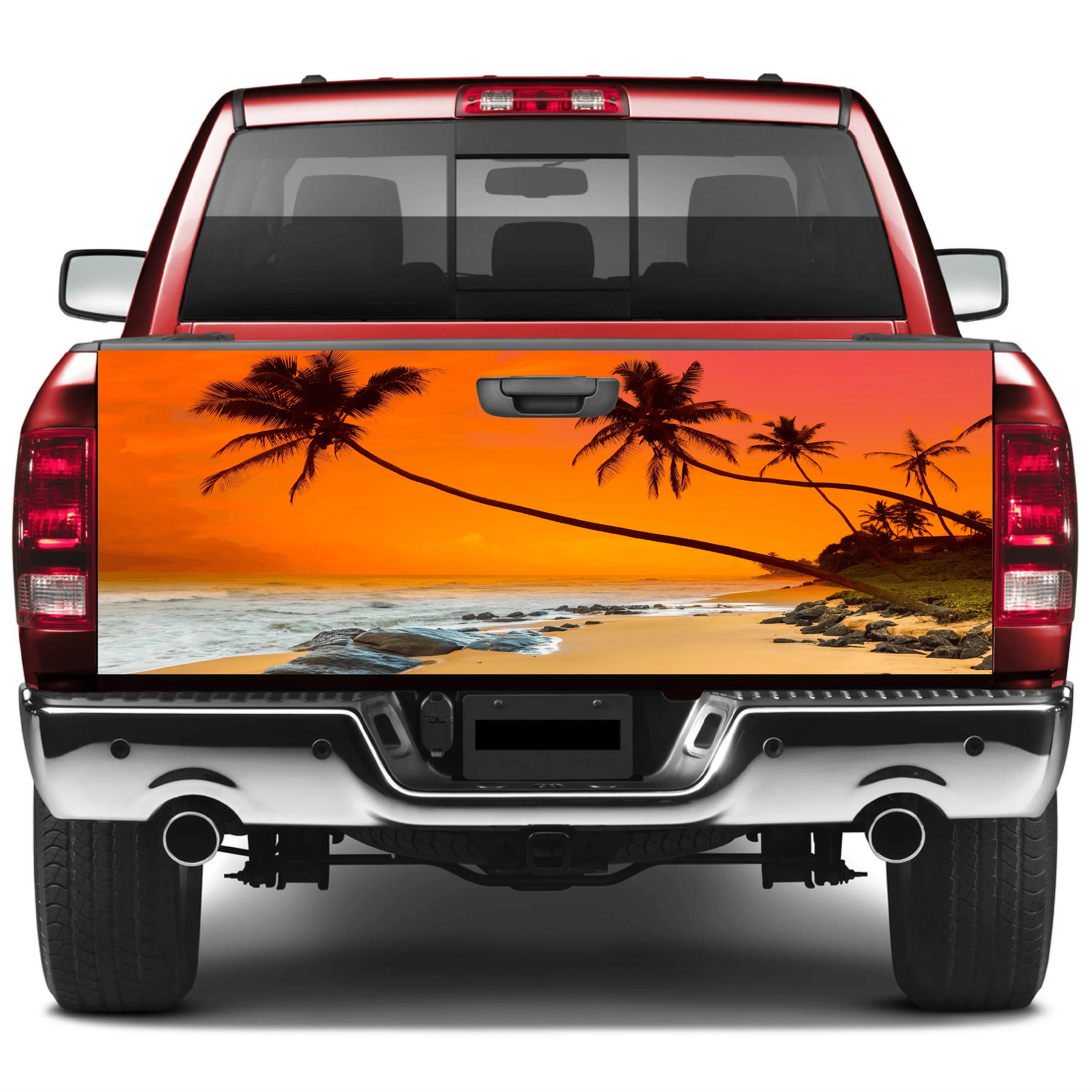 Tailgate Wraps For Trucks Wrap Vinyl Car Decals Tropical Sunset SUV Ca ...