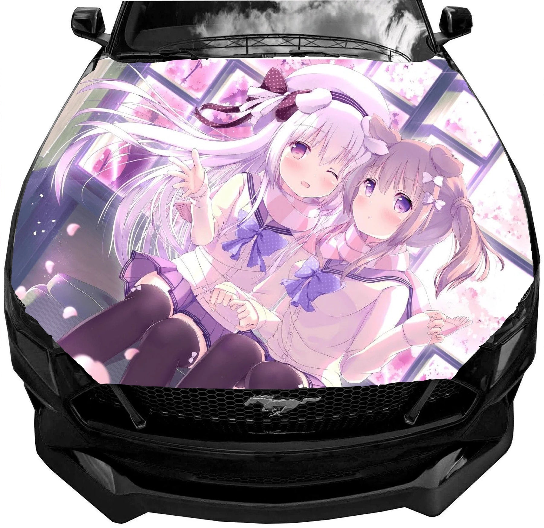 Girl, Two Cute Girls Car Hood Vinyl Decal High Quality Graphic – Favor ...