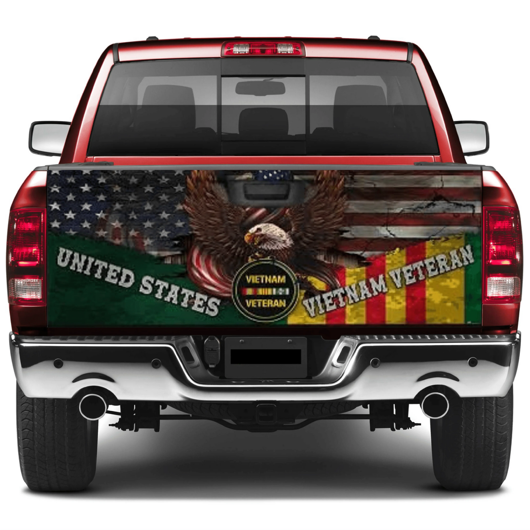 American Flag Tailgate Wrap United States Vietnam Veteran Wraps For Tr ...
