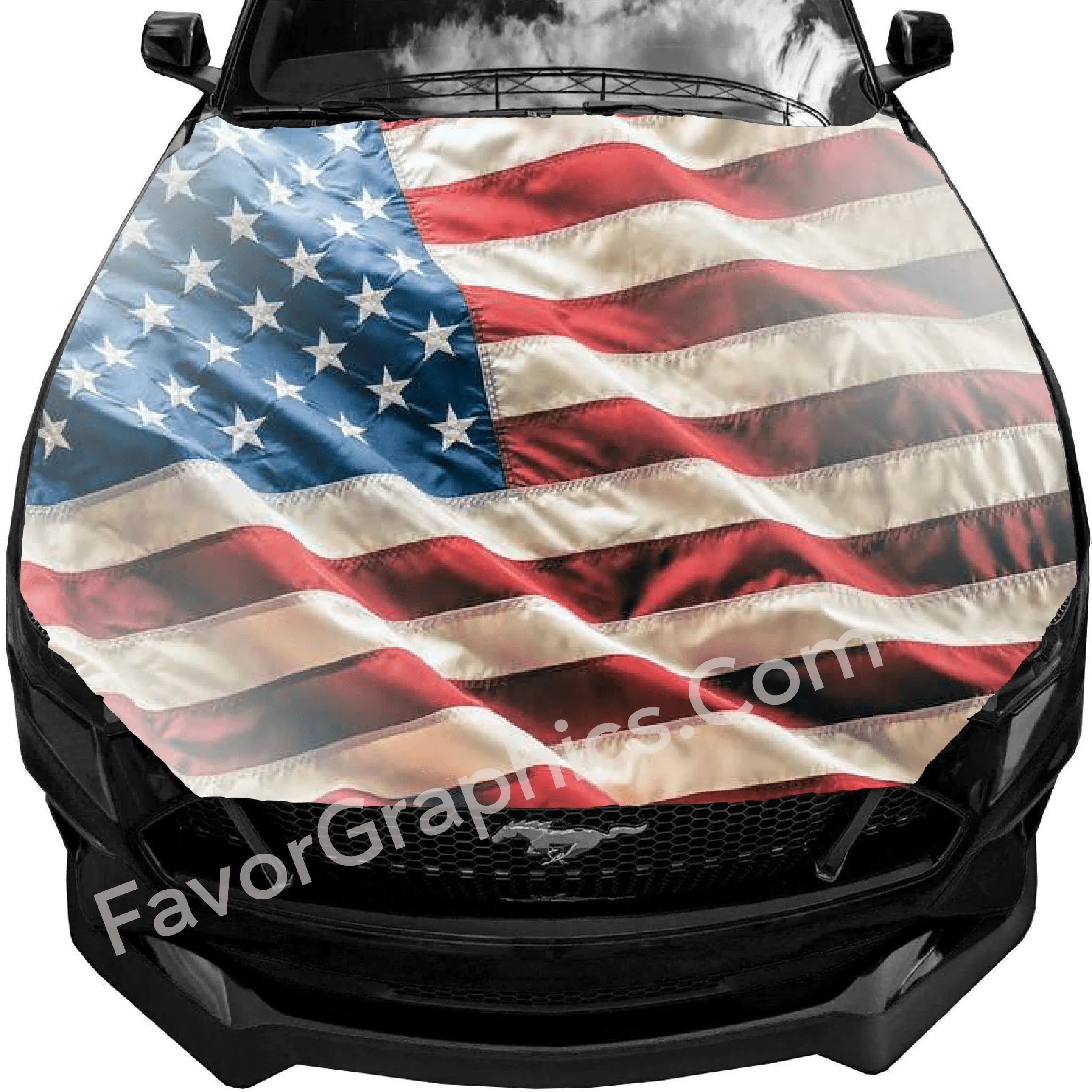 American Flag Car Decal Sticker Vinyl Hood Wrap High-Quality Graphic ...